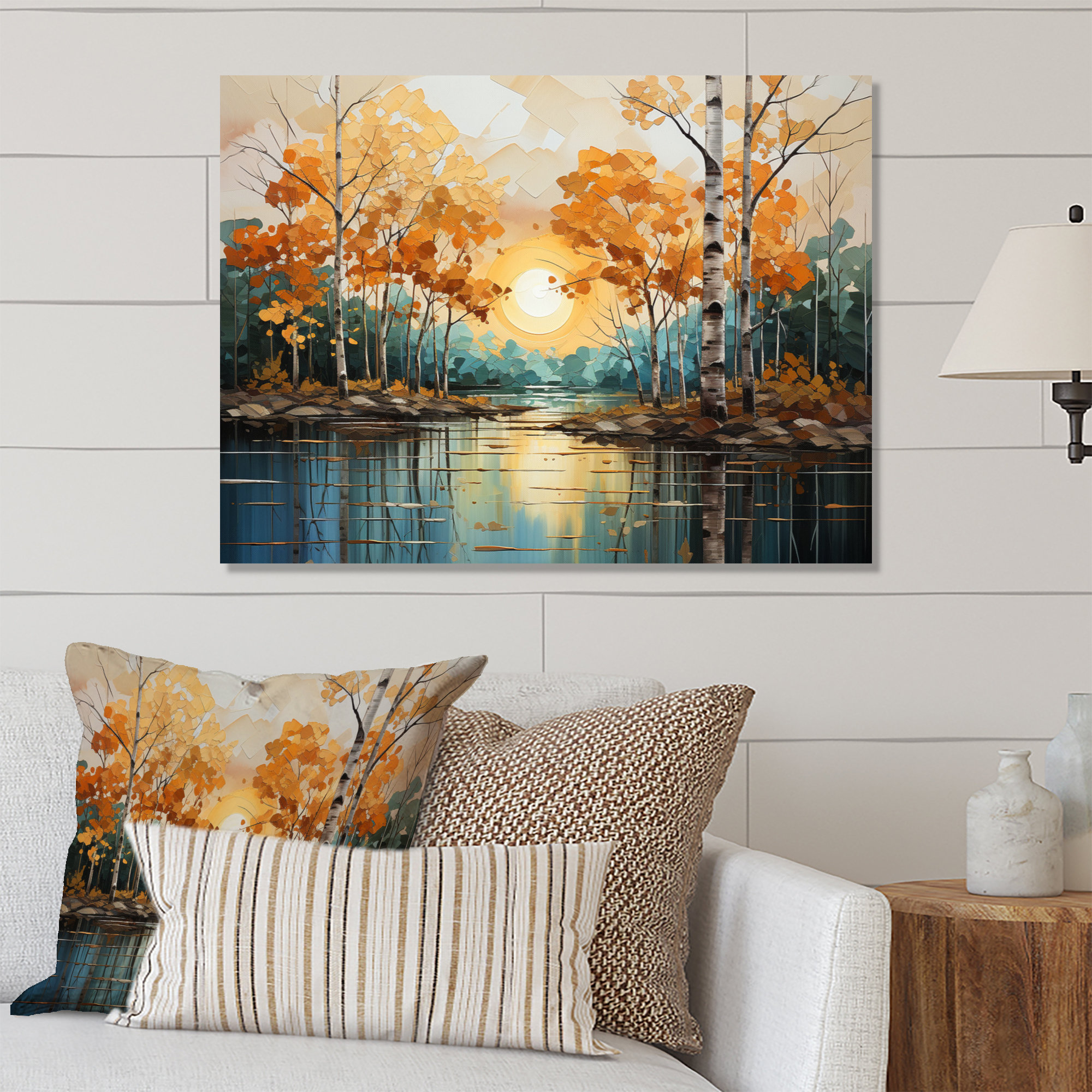 Loon Peak® Birch Woods Golden Reflections II - Tree Birch Print on ...