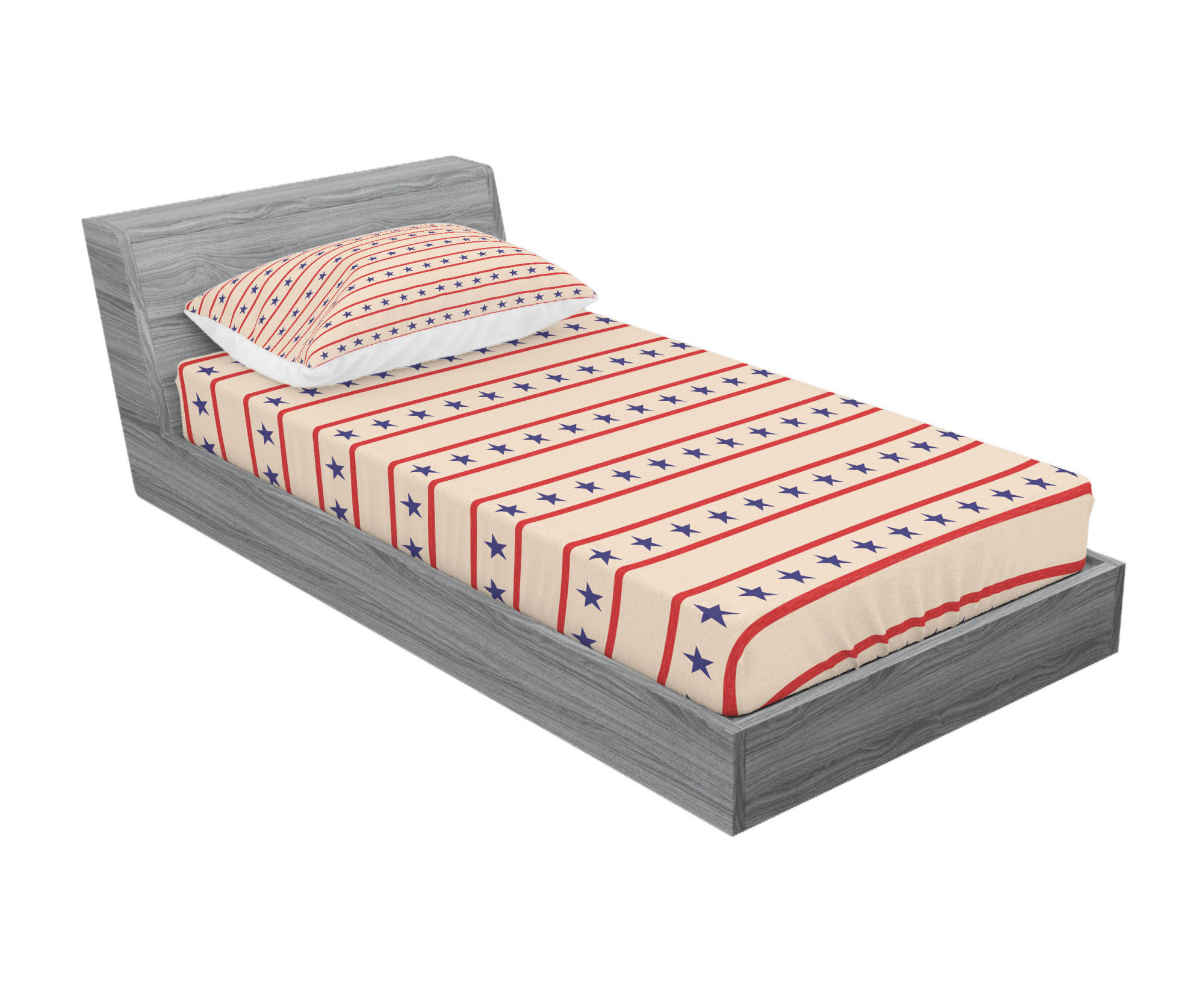 Ambesonne Horizontal Borders Patriotic Stars Sheet Set | Wayfair