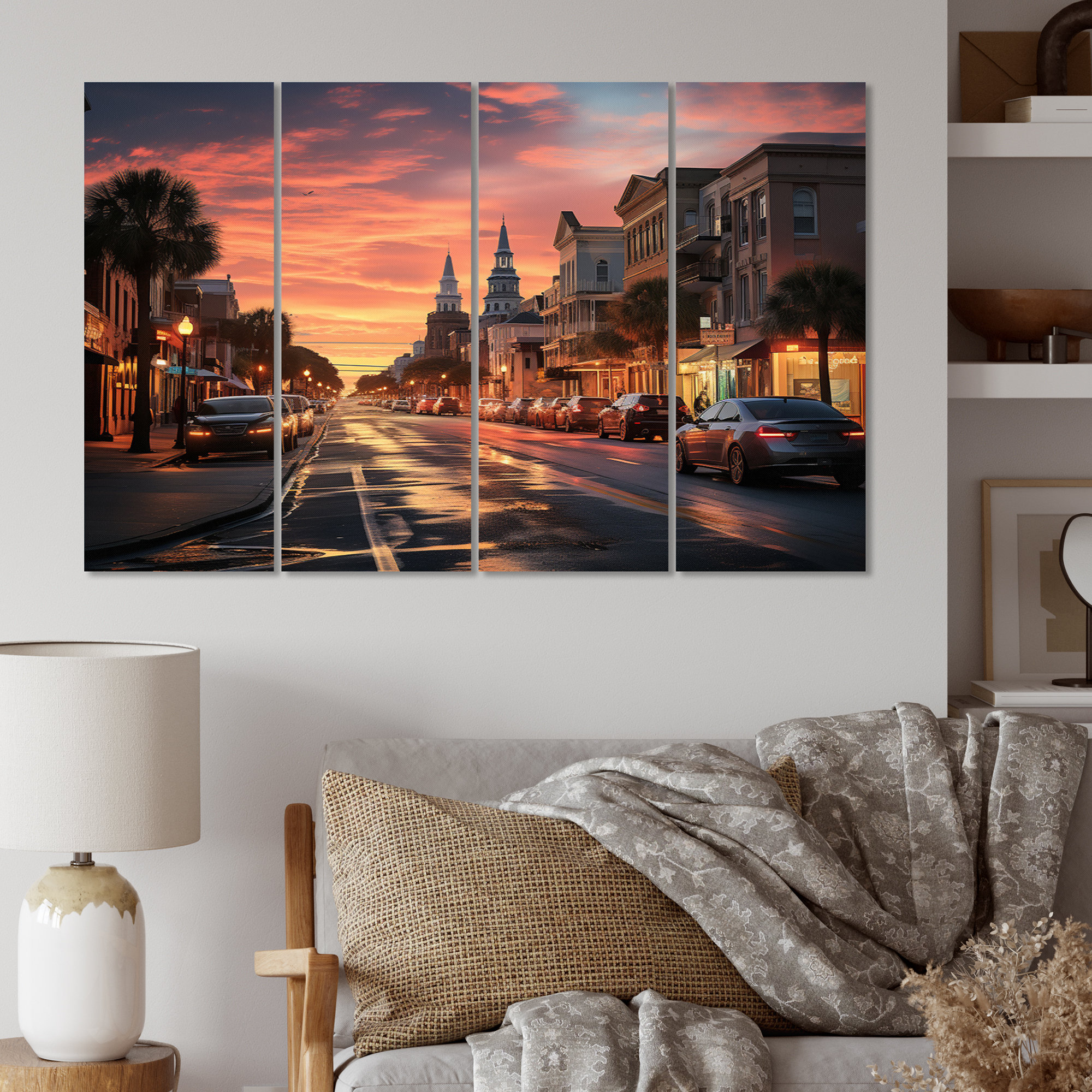 Design Art Charleston Beautiful Cityscape IV - Cityscapes Metal Wall ...