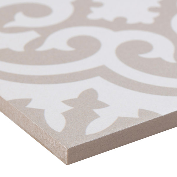 Andova Bliss Eclectic Beige 8-in. Encaustic Spanish/Moroccan Patterned ...