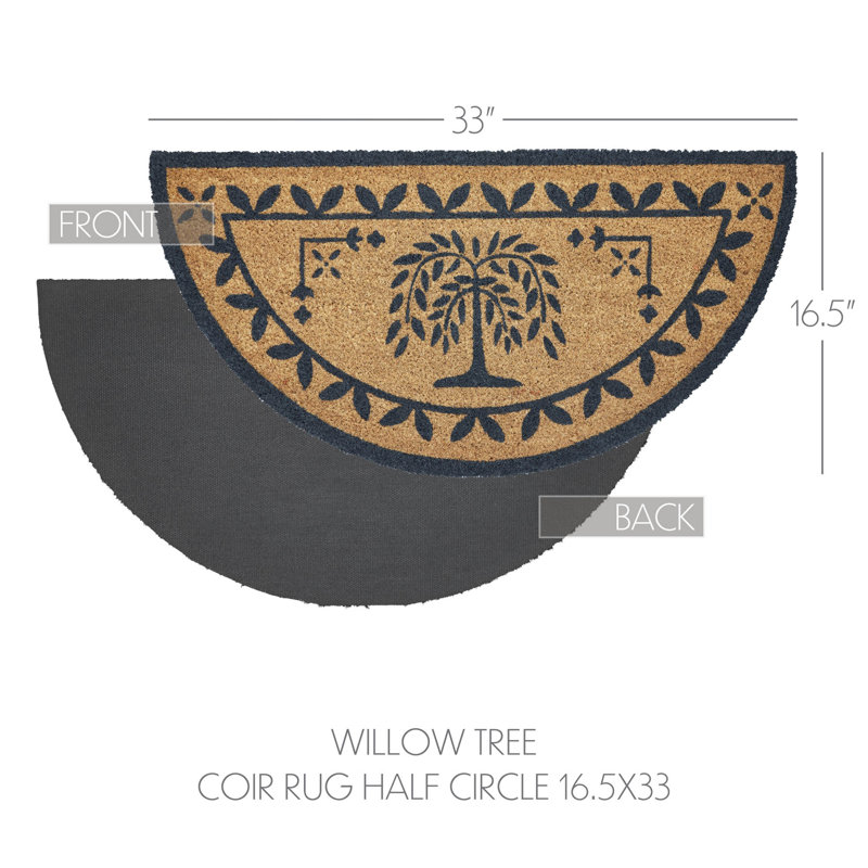Winston Porter Elka Coir Rug Half Circle 16.5x33 | Wayfair