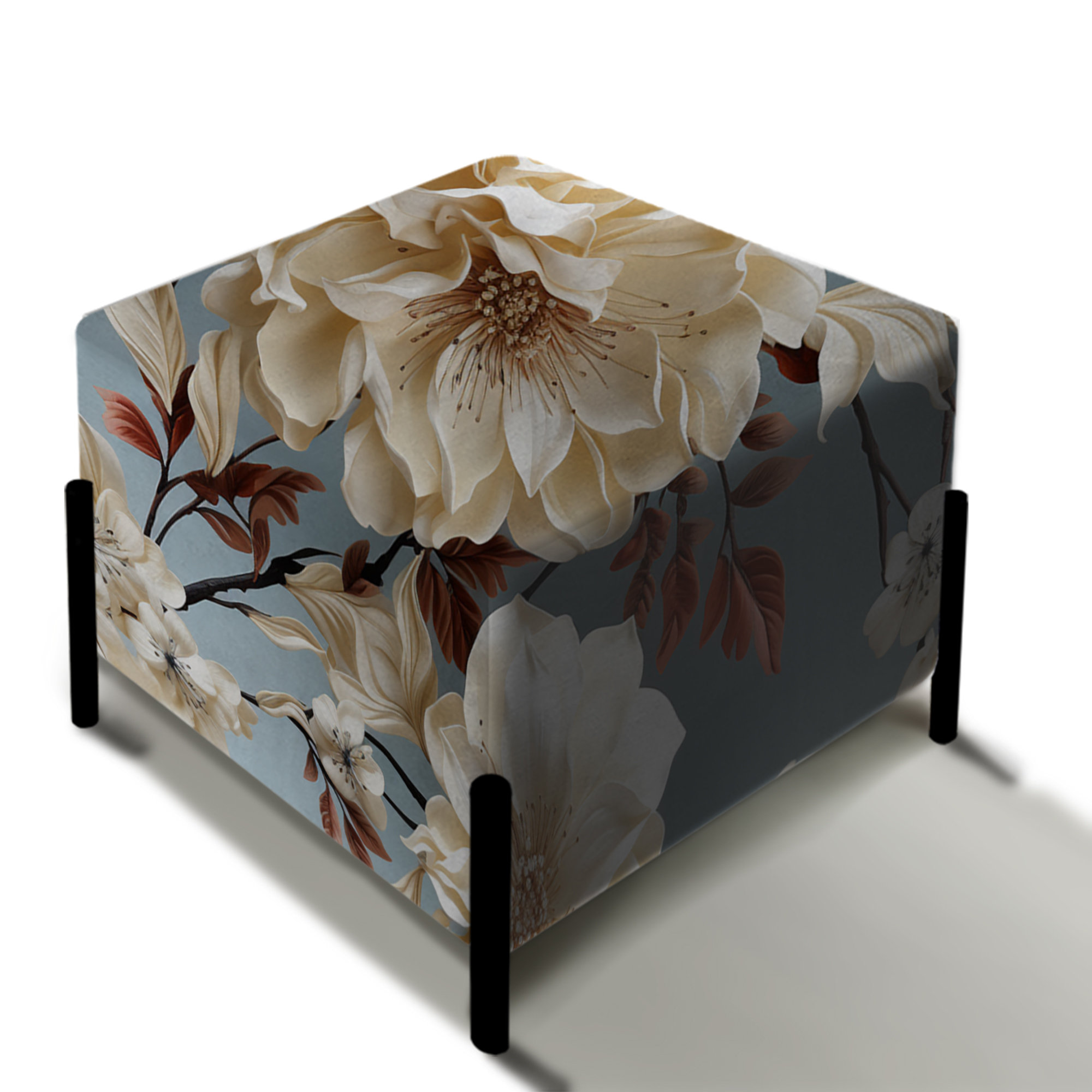 Design Art White Delicate Peony Blooming Collage - Floral Square ...