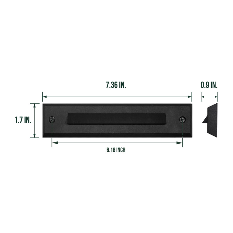 GKOplus Led Linear Step Lights 6 Pack Black | Wayfair