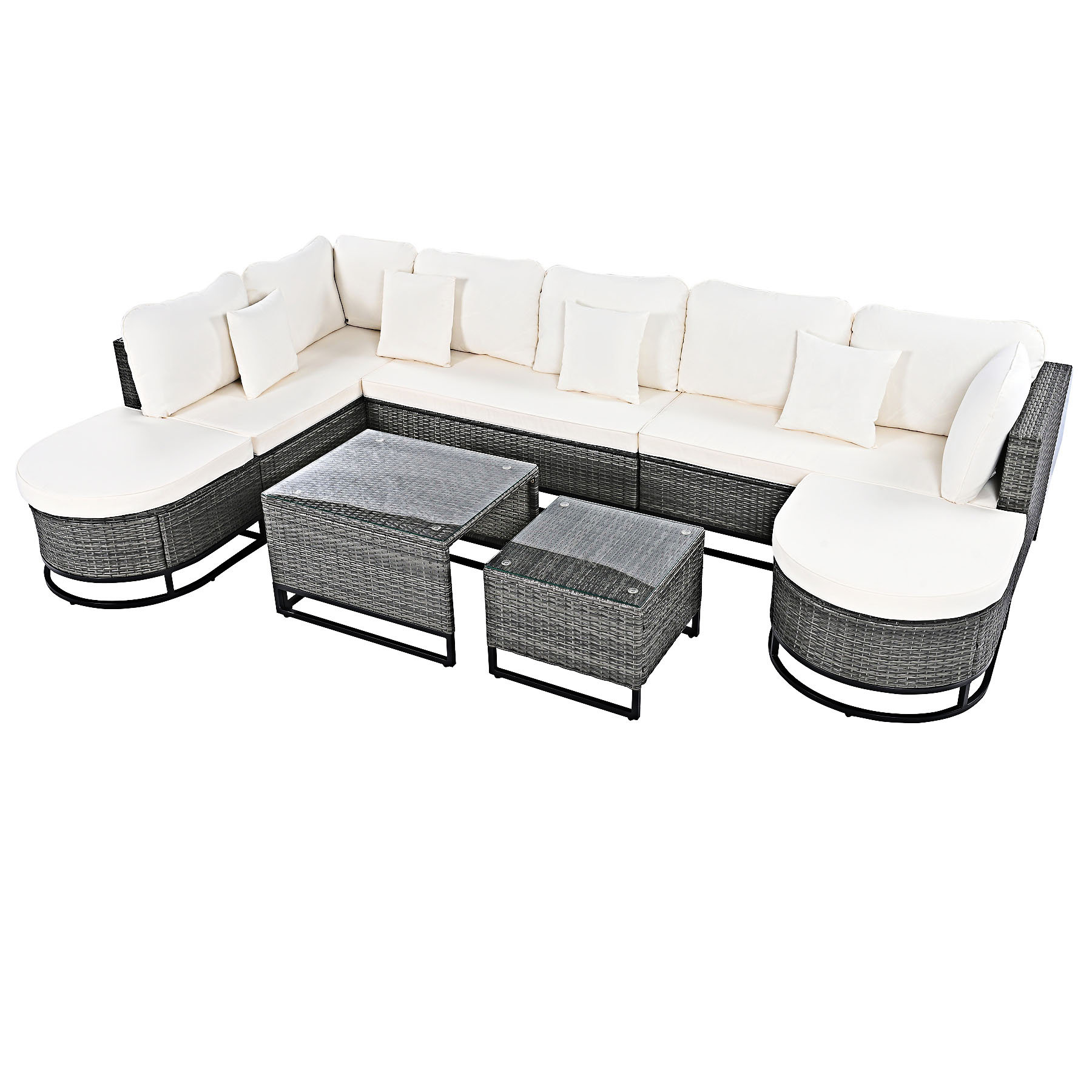 Dakota Fields 7 Pieces Outdoor Conservation Sectional Sofa Set | Wayfair
