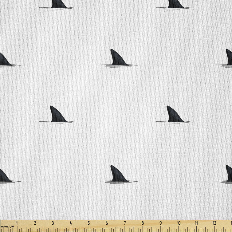 East Urban Home Daker Pattern of Shark Fins Speedy Fish Hunting ...