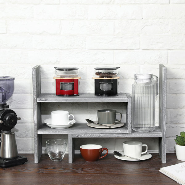 Gracie Oaks Deanda Kitchen Wood Organizer Shelving Rack Helper Shelf ...