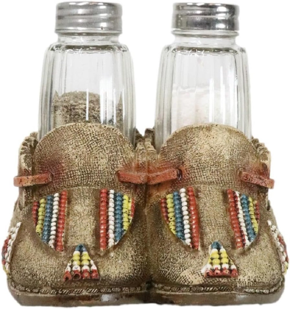 Bungalow Rose Rustic Tribal Native Indian Moccasin Shoe Shaped Salt And ...