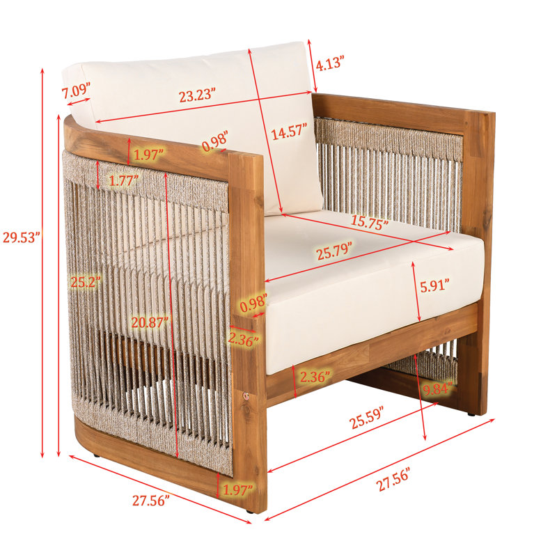 Bay Isle Home™ Aldo Outdoor 4-Piece Pe Rope Woven Conversation Set With ...