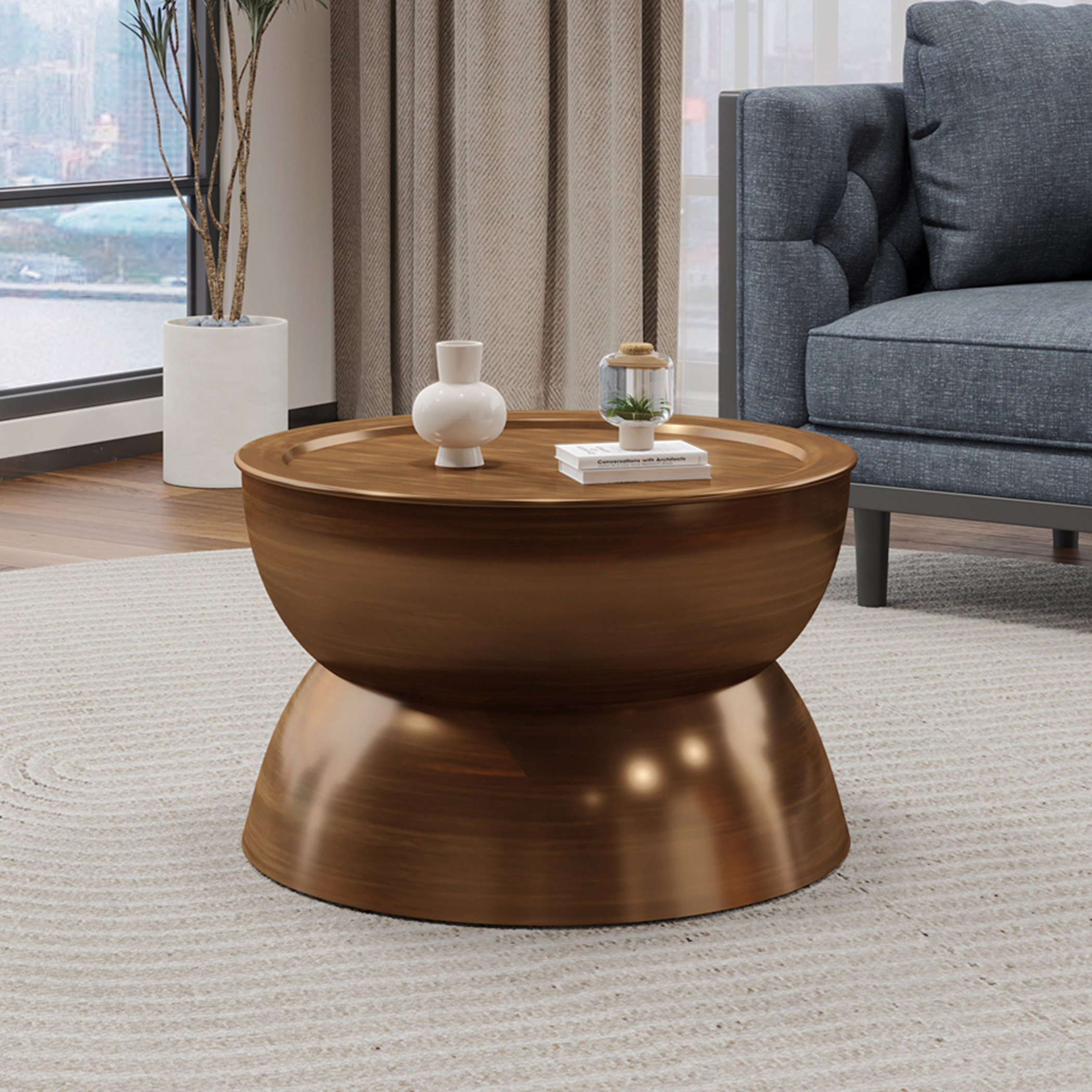 Mercer41 Metal Hammered Coffee Table - Wayfair Canada