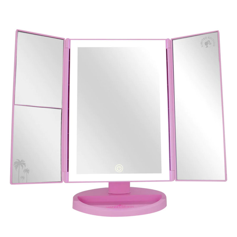 Wrought Studio™ Ionas Barbie Trifold Makeup Mirror with Magnification ...