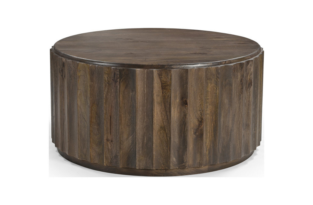 HomeRoots 36" Brown Solid Wood Round Coffee Table | Wayfair