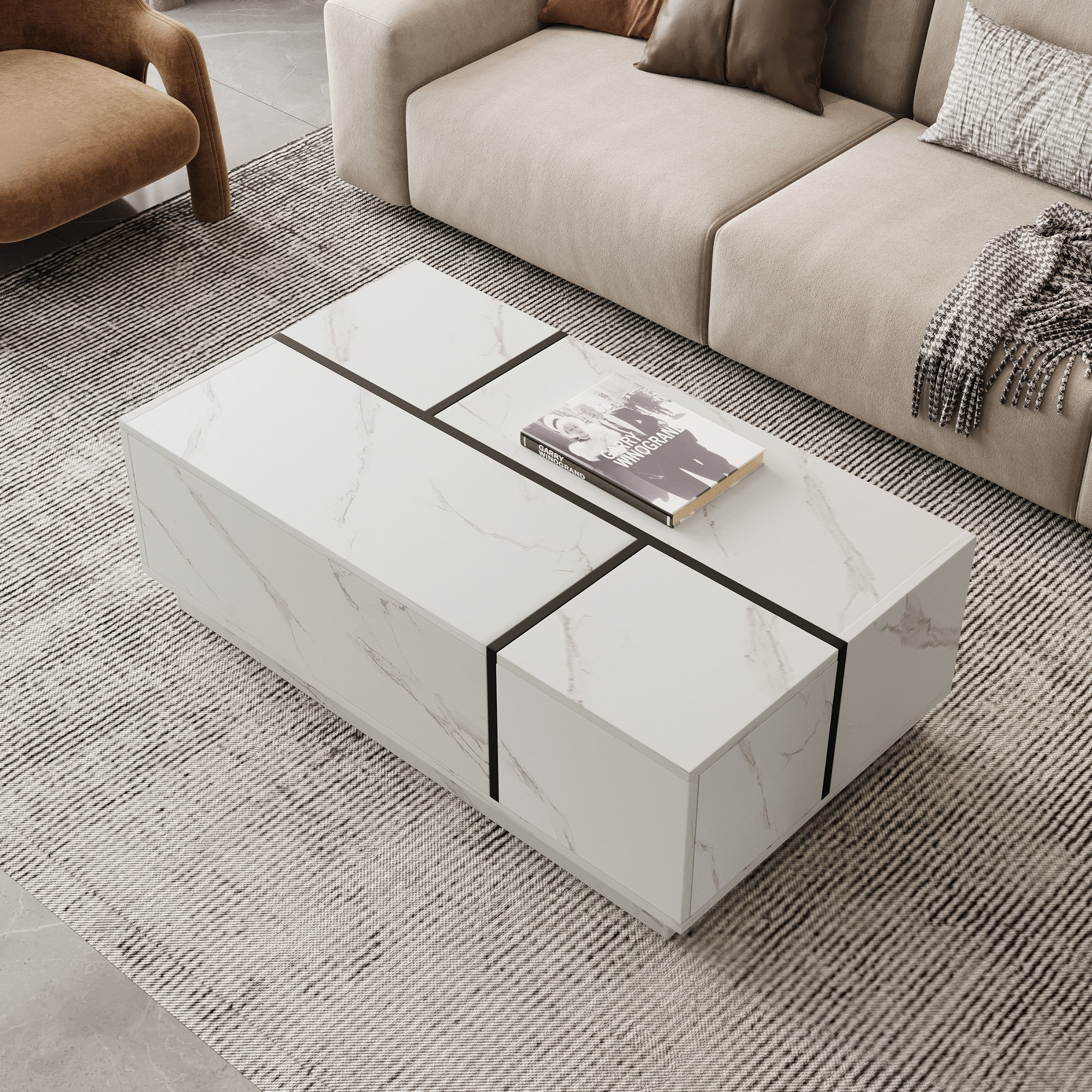 Brayden Studio® Rectangular Coffee Table With Storage | Wayfair