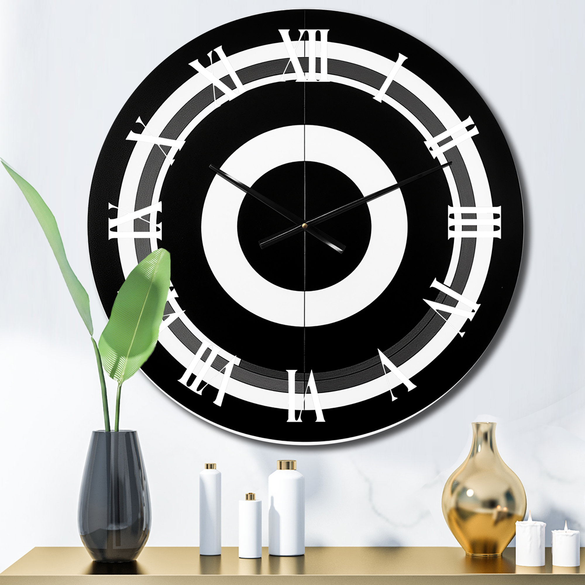 East Urban Home Bauhaus Black and White Circular Minimalism II - Modern ...