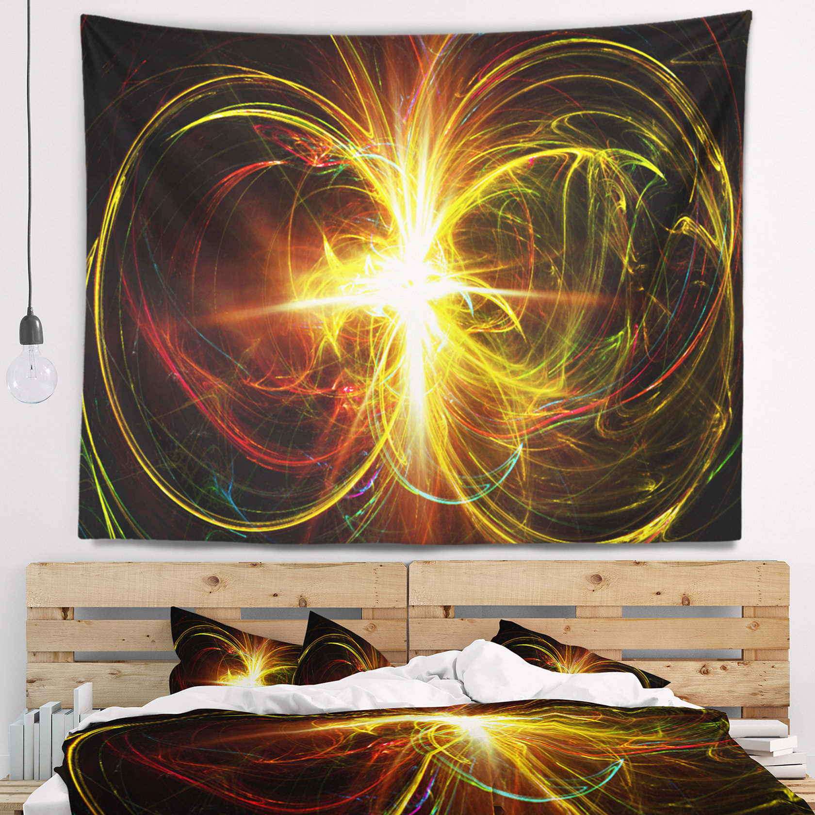 The Twillery Co.® Corwin Abstract Fractal Hoops Tapestry | Wayfair