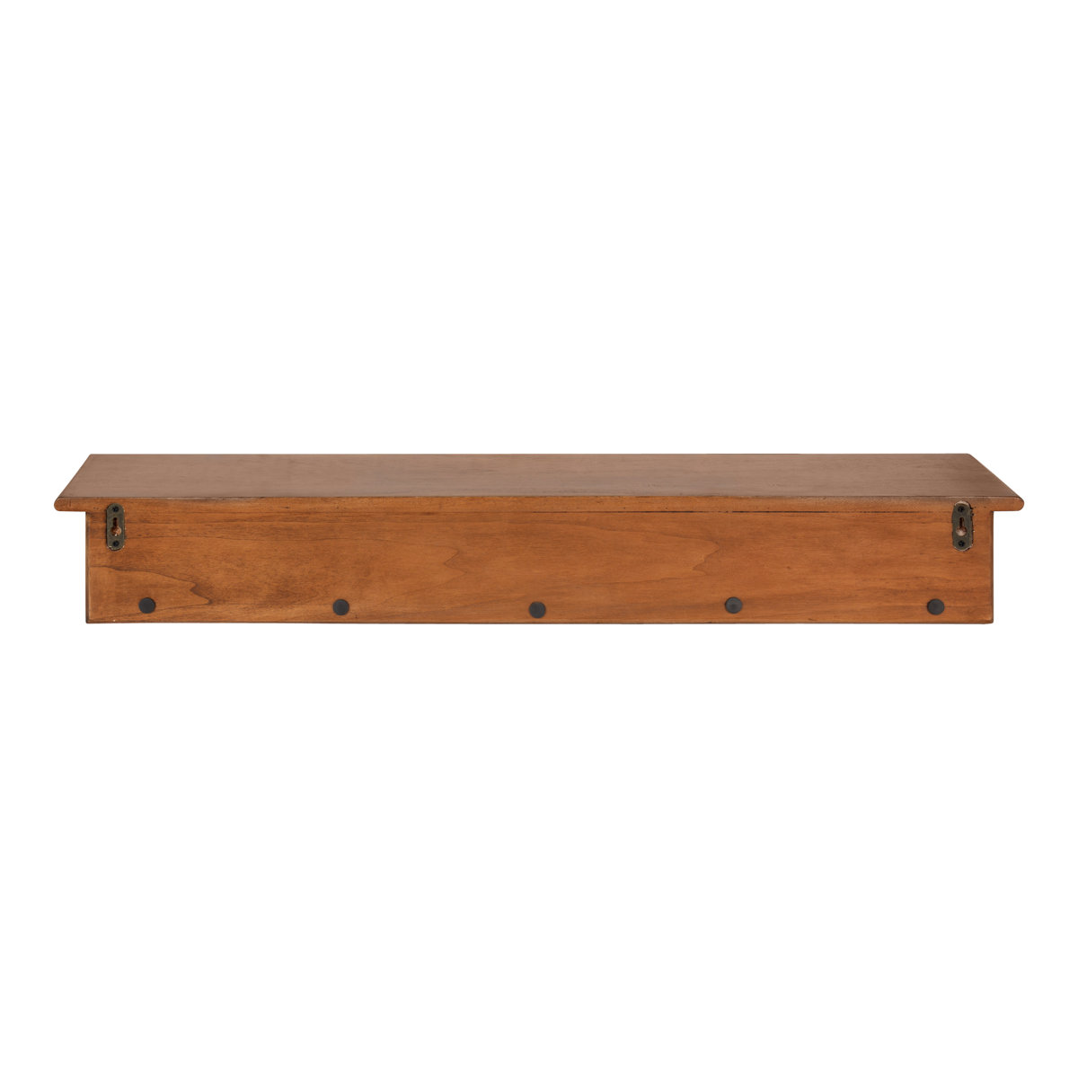 AllModern Shea Poplar Solid Wood Floating Shelf with Hooks & Reviews ...