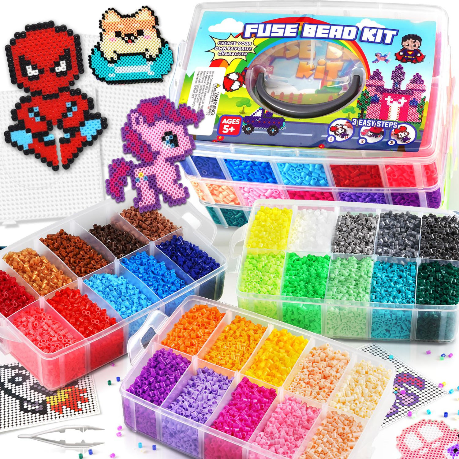 Stack man 32000 5Mm Fuse Beads Kit - 32 Colors, Homeschool Arts And ...