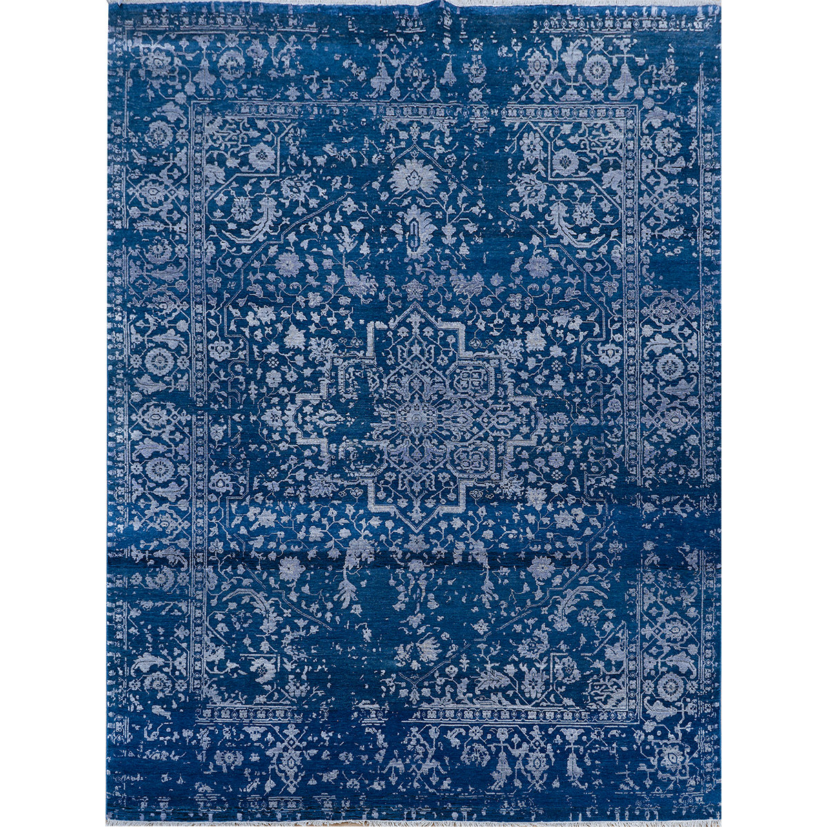 Bokara Rug Co., Inc. Hand-Knotted High-Quality Dark Blue and Gray Area ...