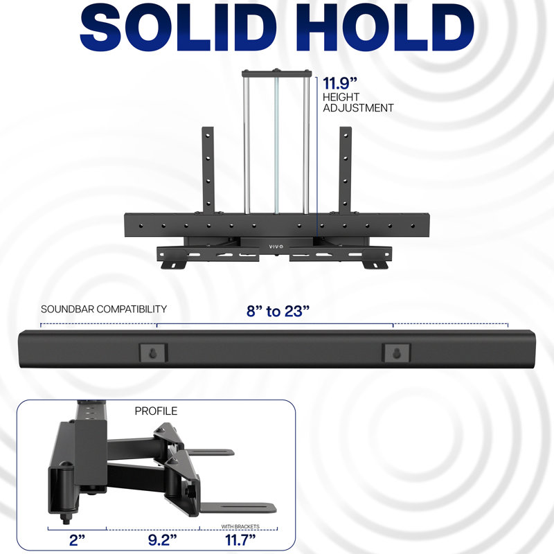 VIVO Height and Depth Adjustable Soundbar Bracket Mount for Wall ...