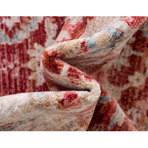 Charlton Home® Croasmun Performance Red/Gray Rug & Reviews | Wayfair