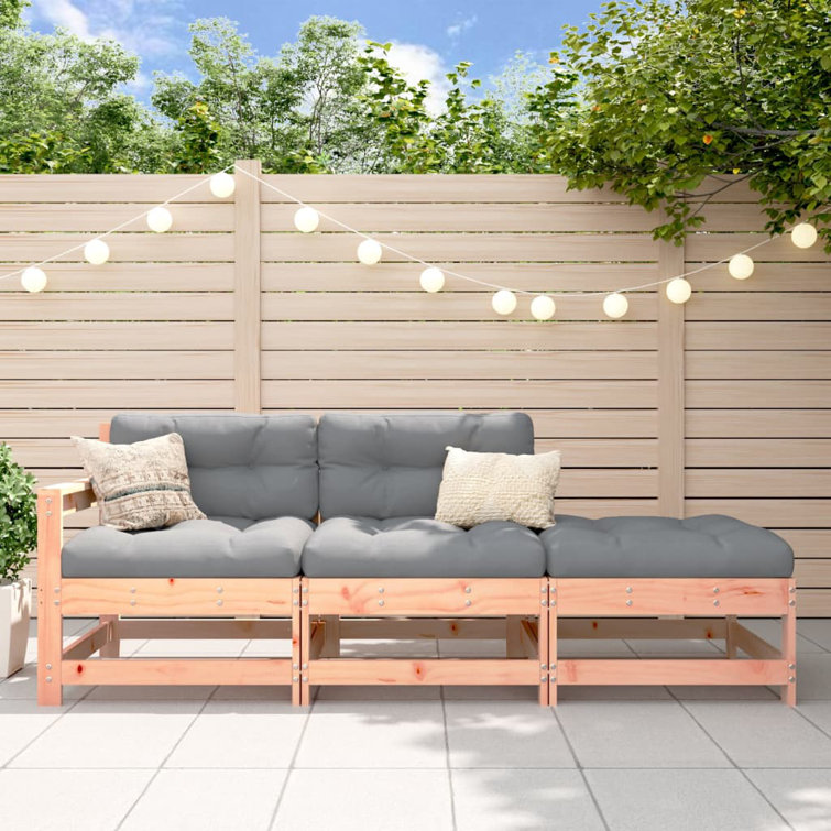 Alpen Home 3 Piece Garden Lounge Set Solid Wood Pine | Wayfair.co.uk