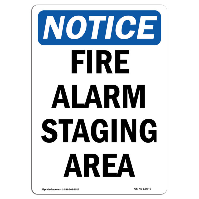 SignMission Fire Alarm Staging Area Sign | Wayfair
