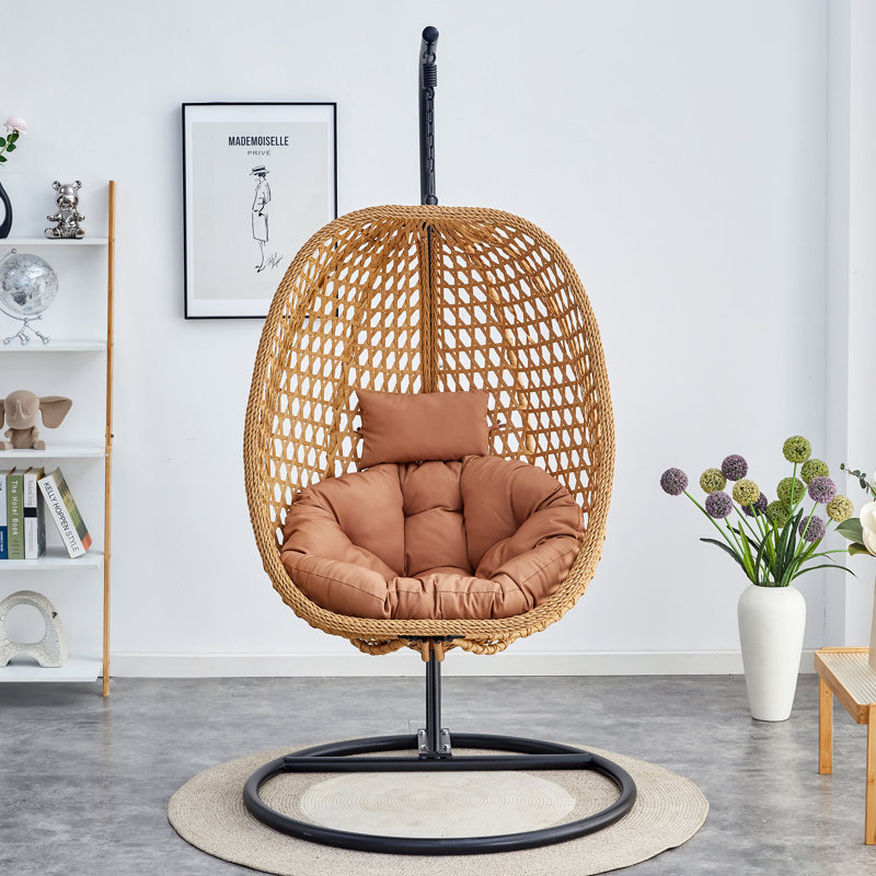 Dakota Fields Charlie-Jade Single Person Wicker Porch Swing with Stand ...