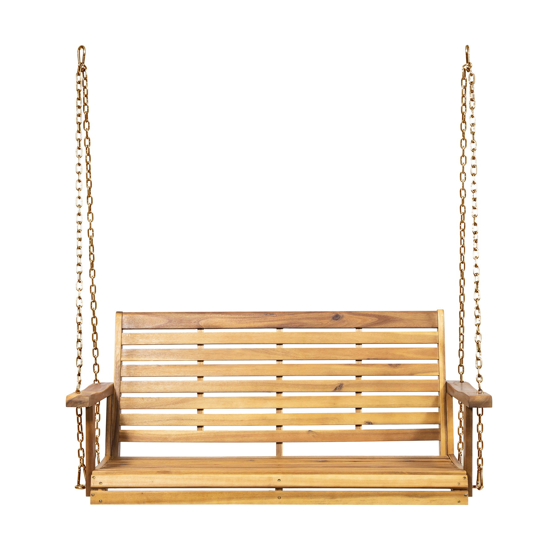 Latitude Run® -Hued Wood Porch Swing For Outdoor Relaxation, 49.50”W X ...