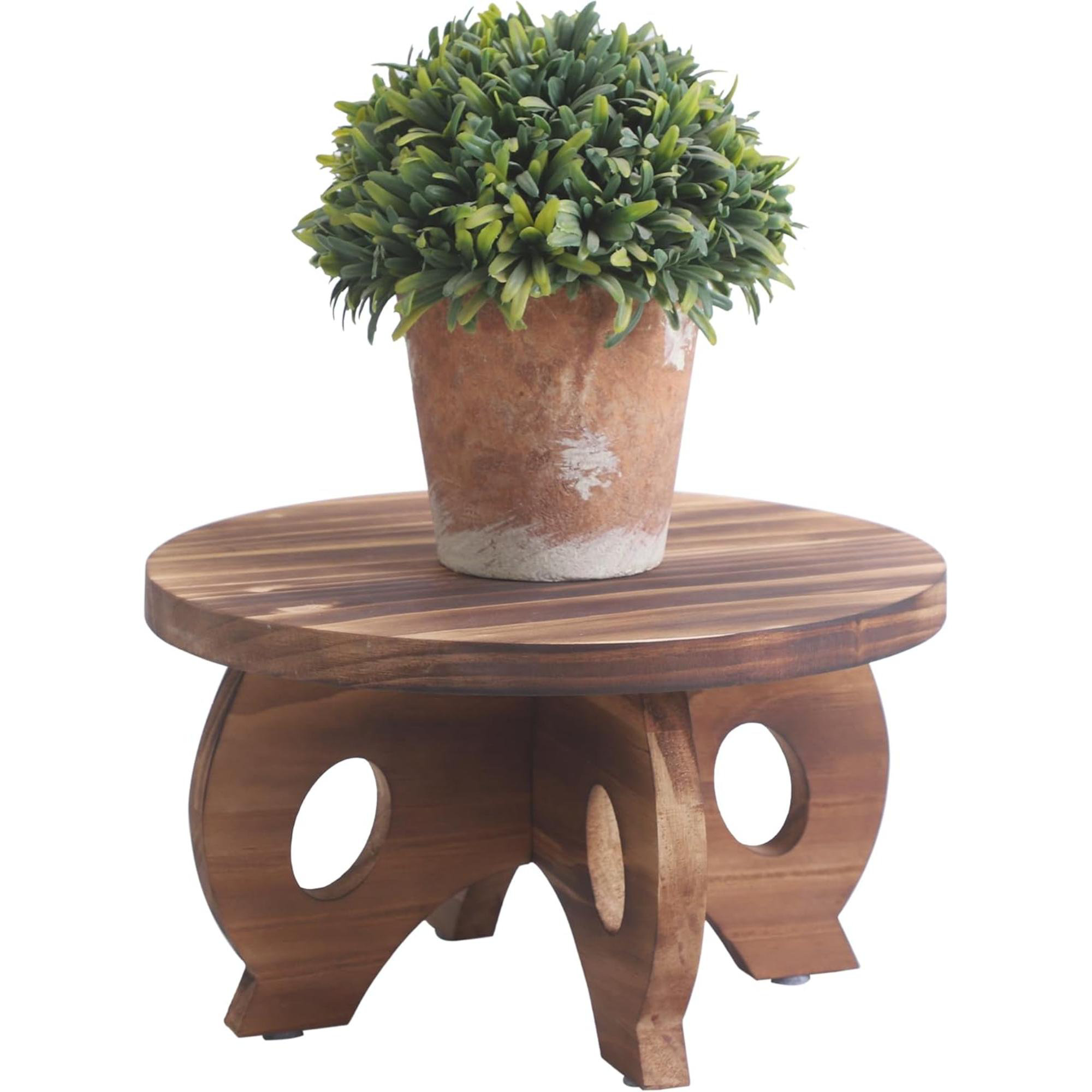 Ophelia & Co. Plant Stand Indoor Wooden Plant Stool Round Stand Risers ...