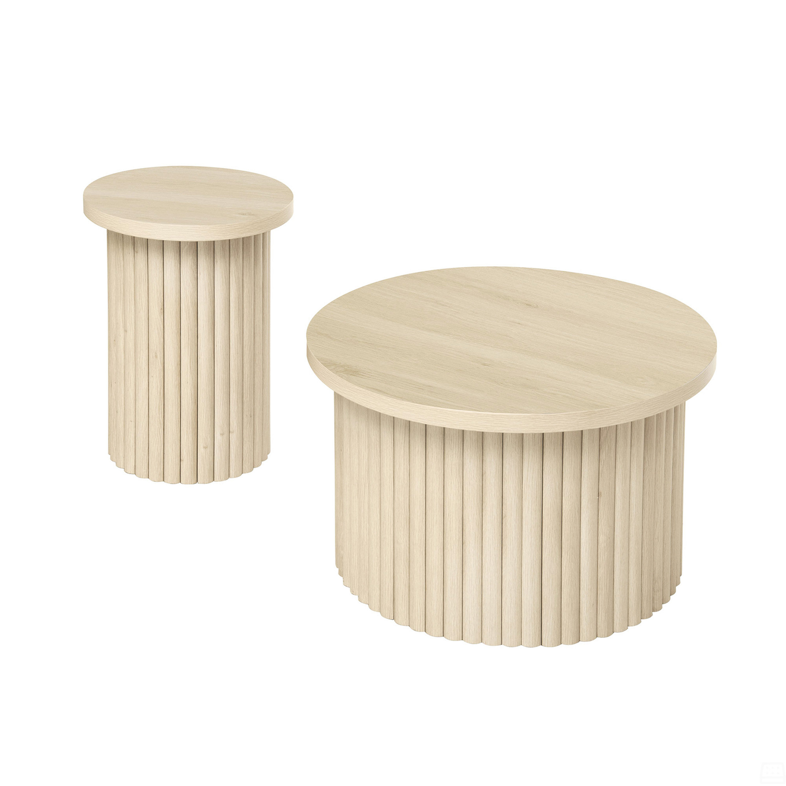 Latitude Run® Coffee Table Set Of 2 ,Round Coffee Table, Side Tables ...