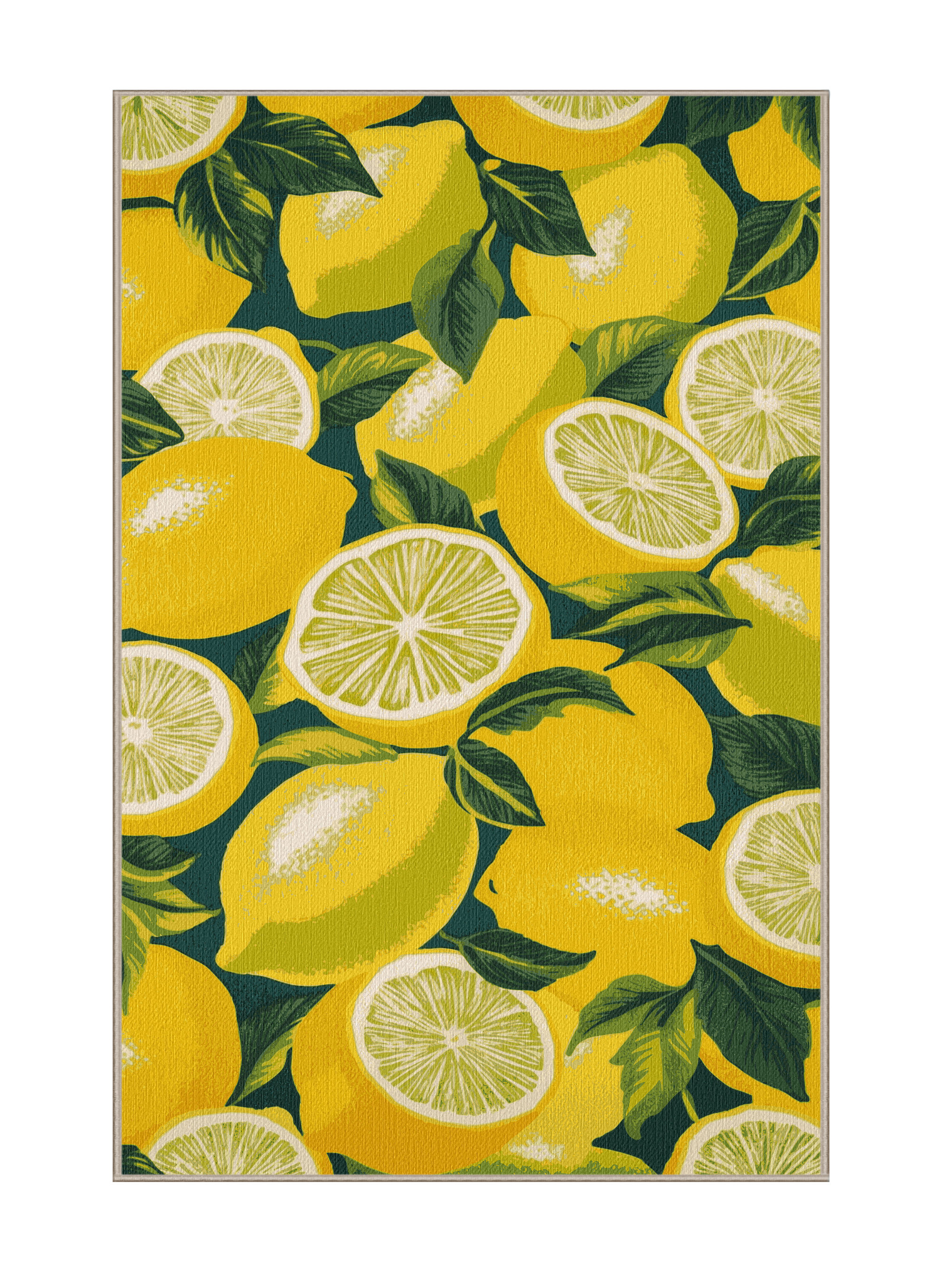 Dakota Fields Washable Lemon Fruits Area Rug | Wayfair