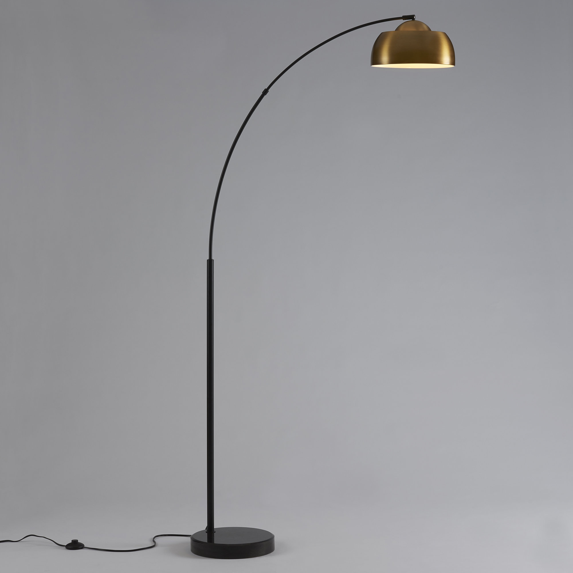 George Oliver Deitz 74.8'' Satin Black Arched/Arc Floor Lamp & Reviews ...