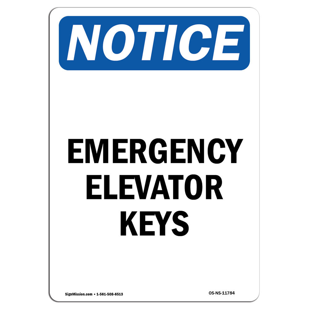 SignMission Emergency Elevator Keys Sign | Wayfair