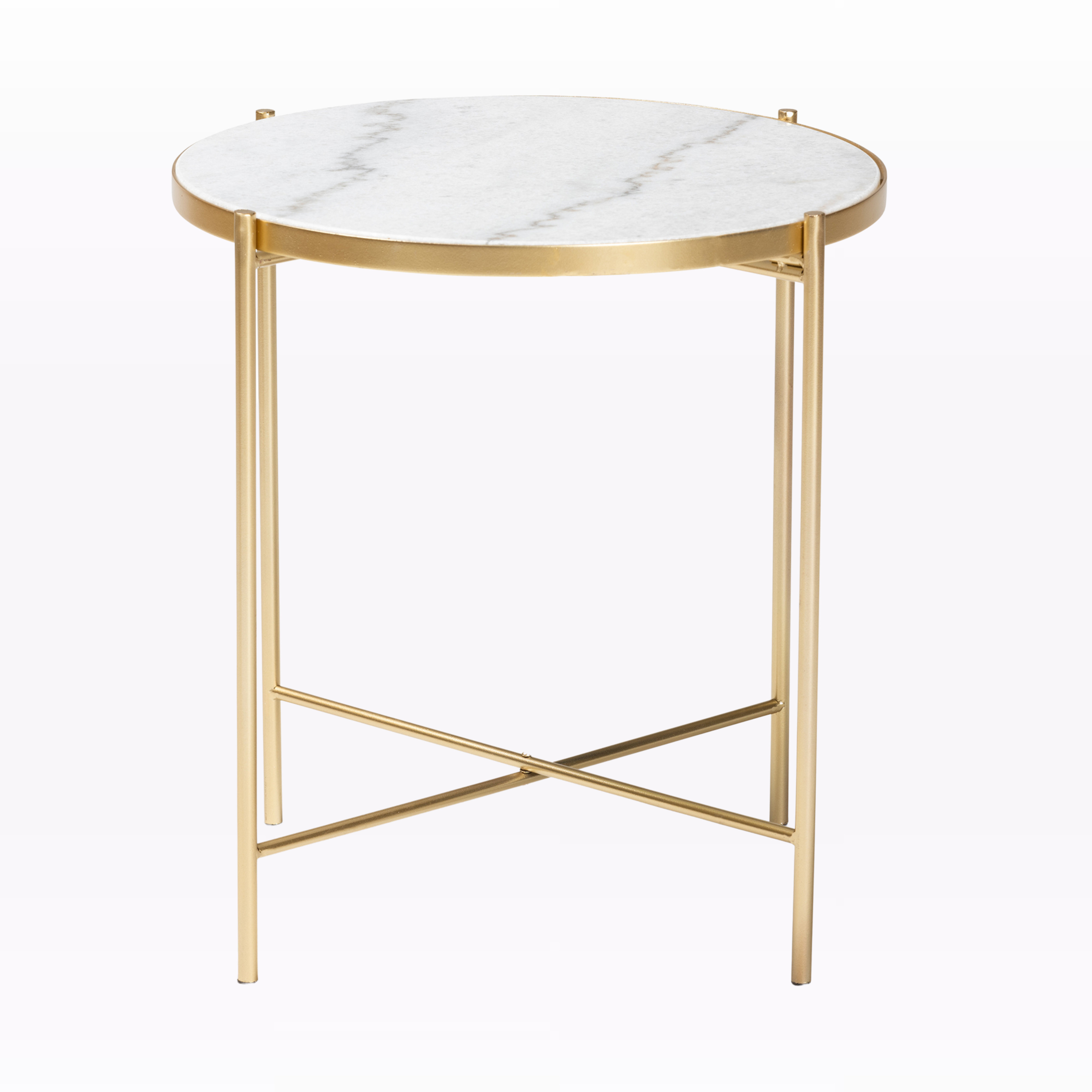 Mercer41 Jessar is a contemporary metal end table with a marble top ...