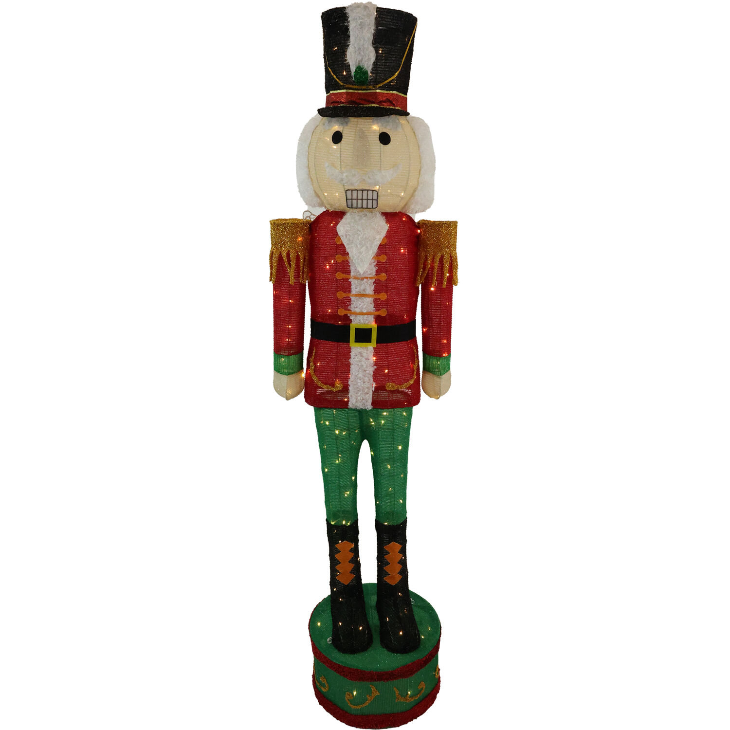 Fraser Hill Farm 6-Ft. Prelit Tinsel Nutcracker Indoor or Outdoor ...