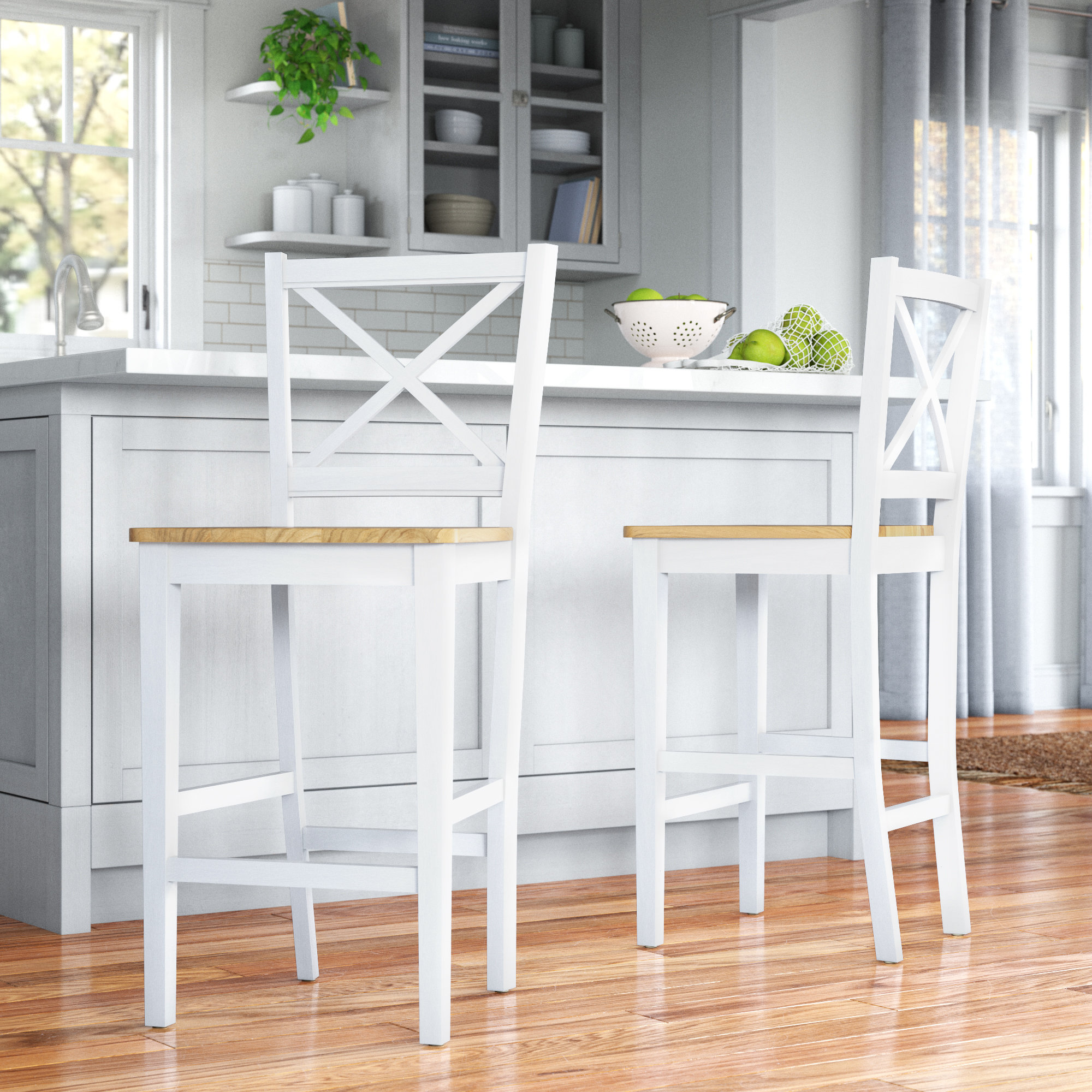 Laurel Foundry Modern Farmhouse Aquila Counter Stool with Solid Wood ...