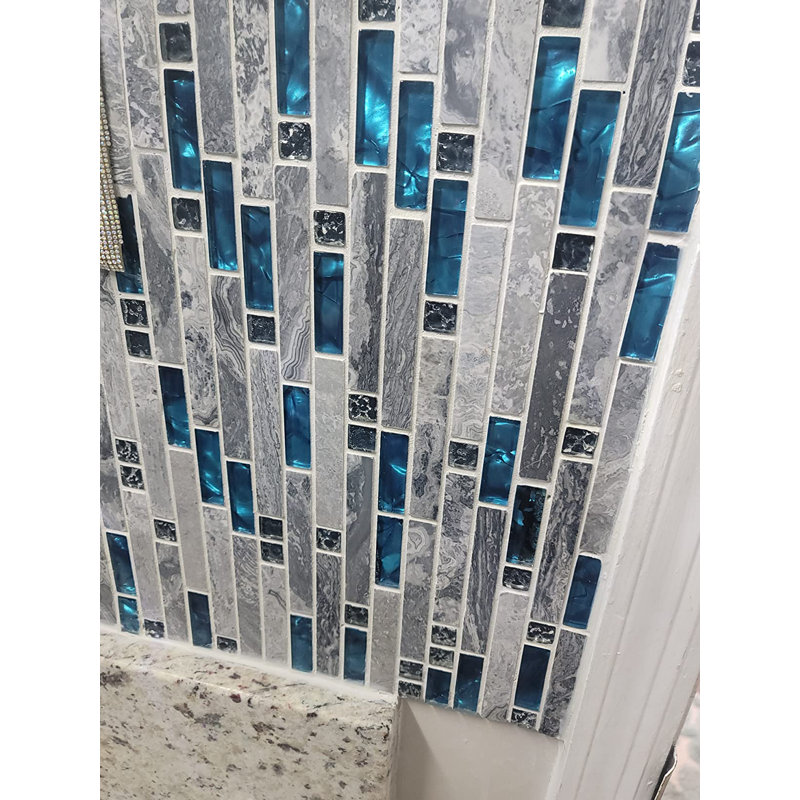 Umedas 11.8'' Glass Decorative Tile Insert | Wayfair