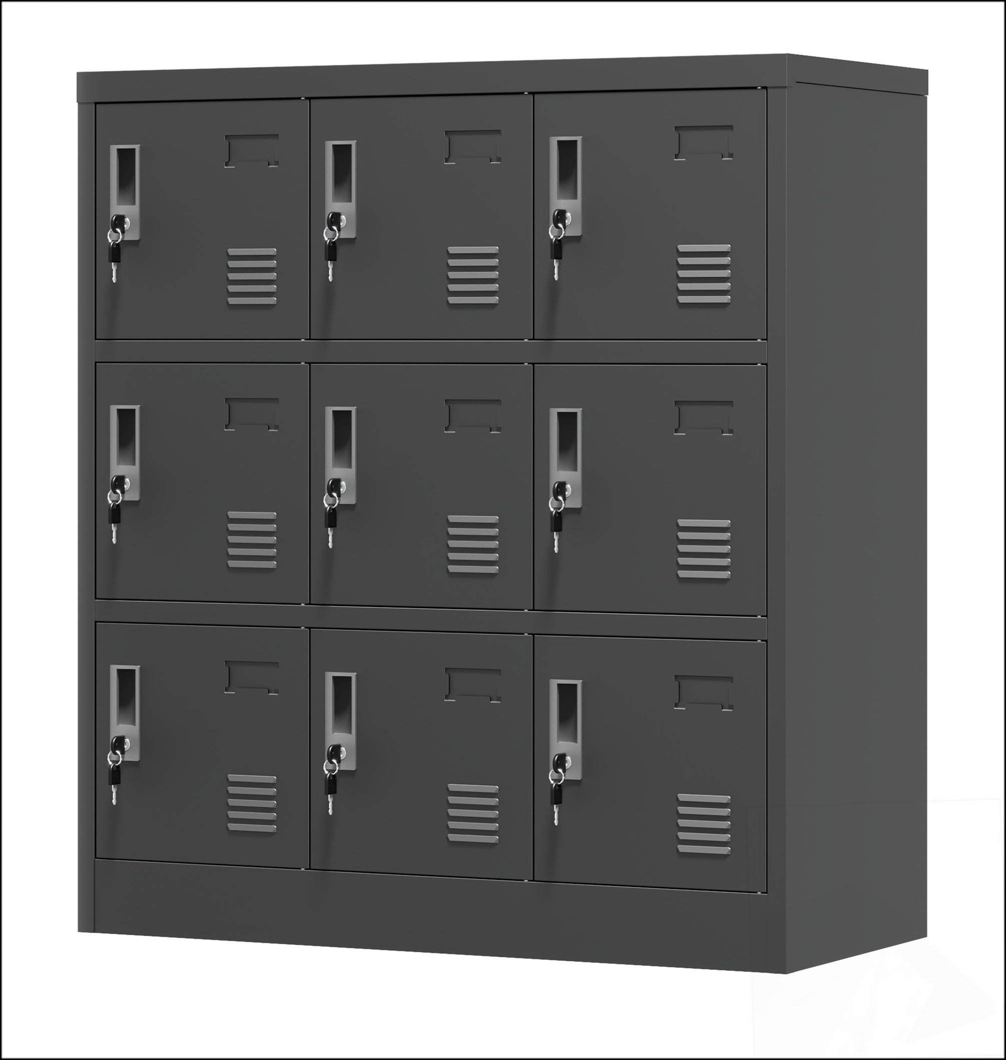 17 Stories 9-Door Employee Metal Storage Locker with Card Slot for ...
