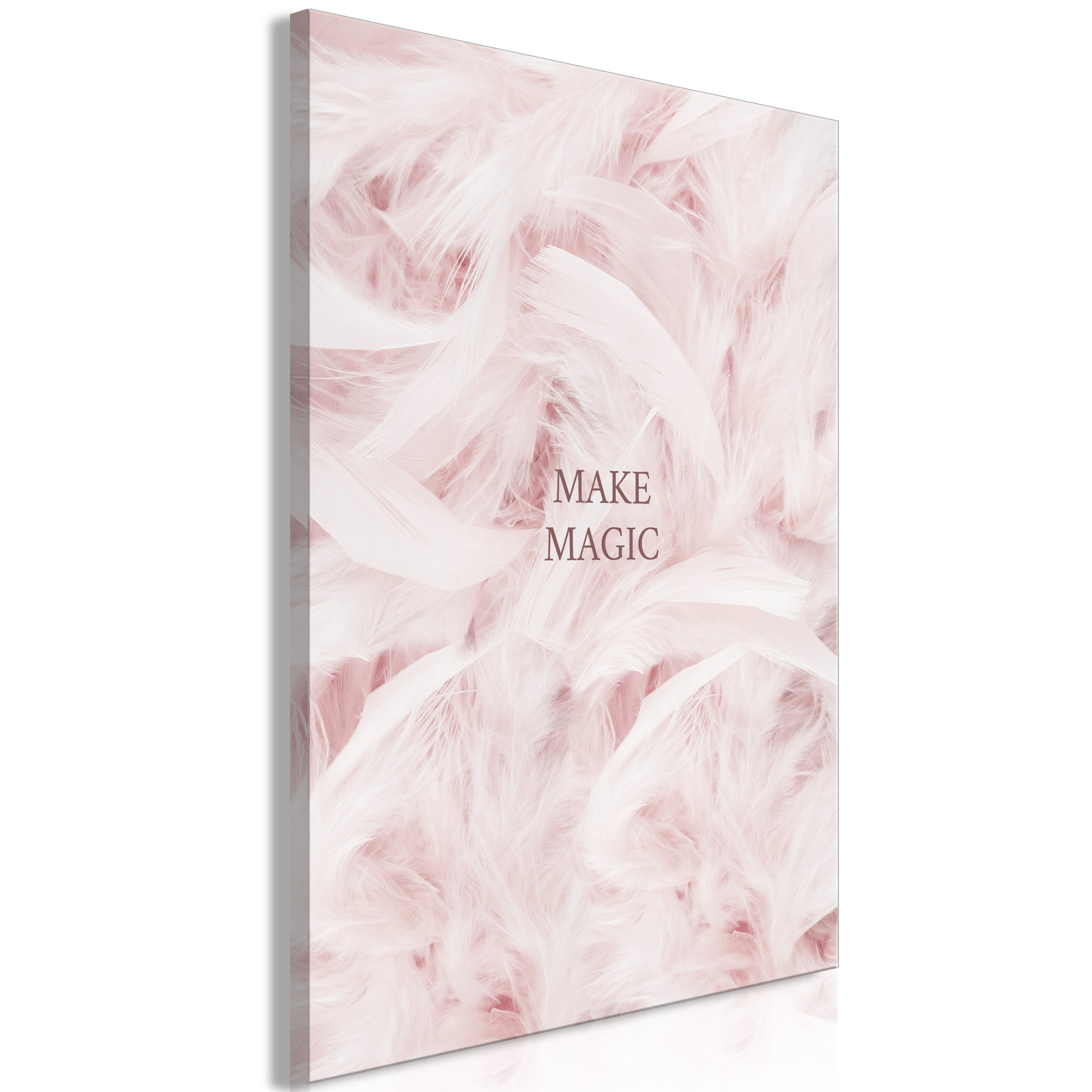 East Urban Home Pink Feathers - Wrapped Canvas Print | Wayfair