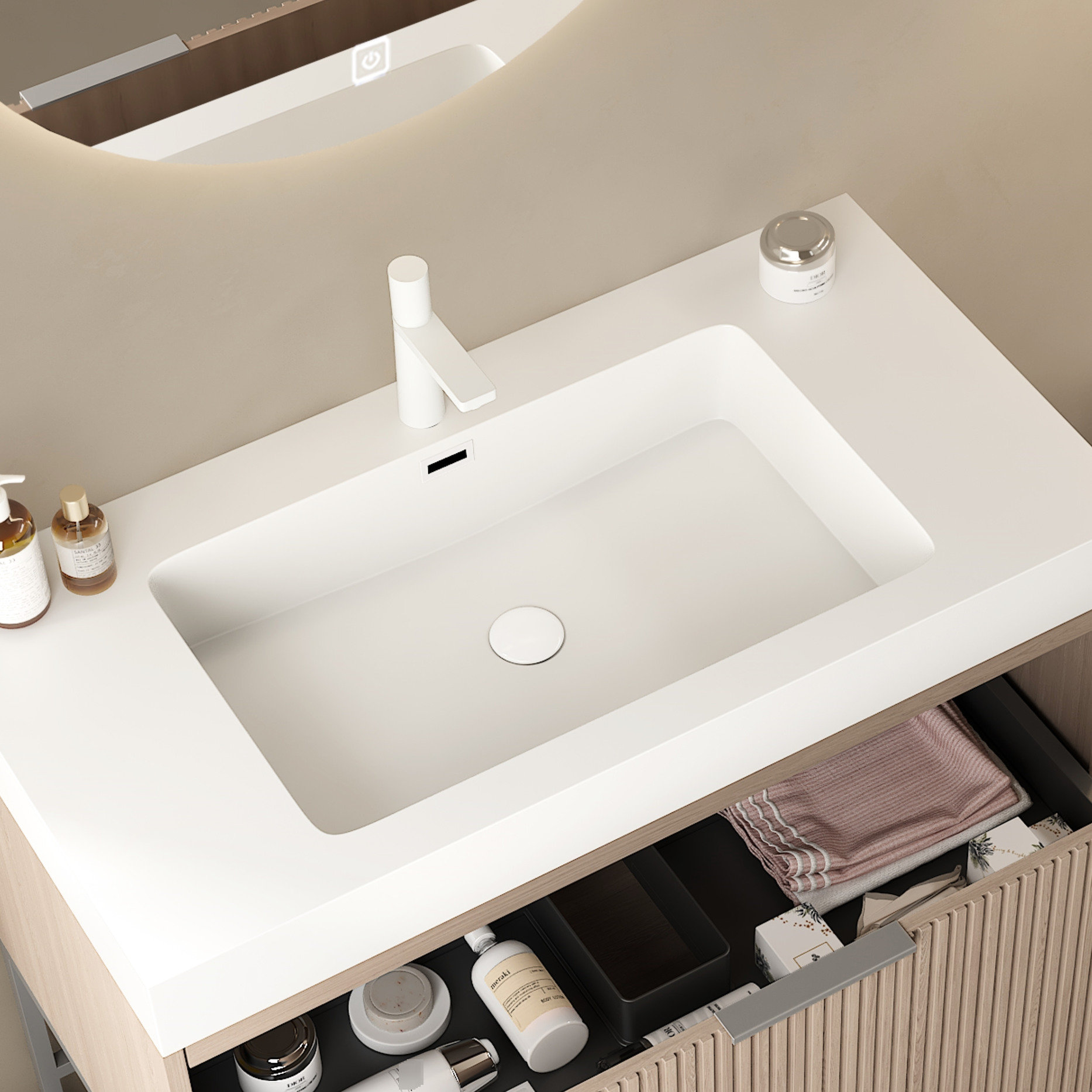 Ebern Designs 36" Rectangular Undermount Basin For Bathroom - White ...