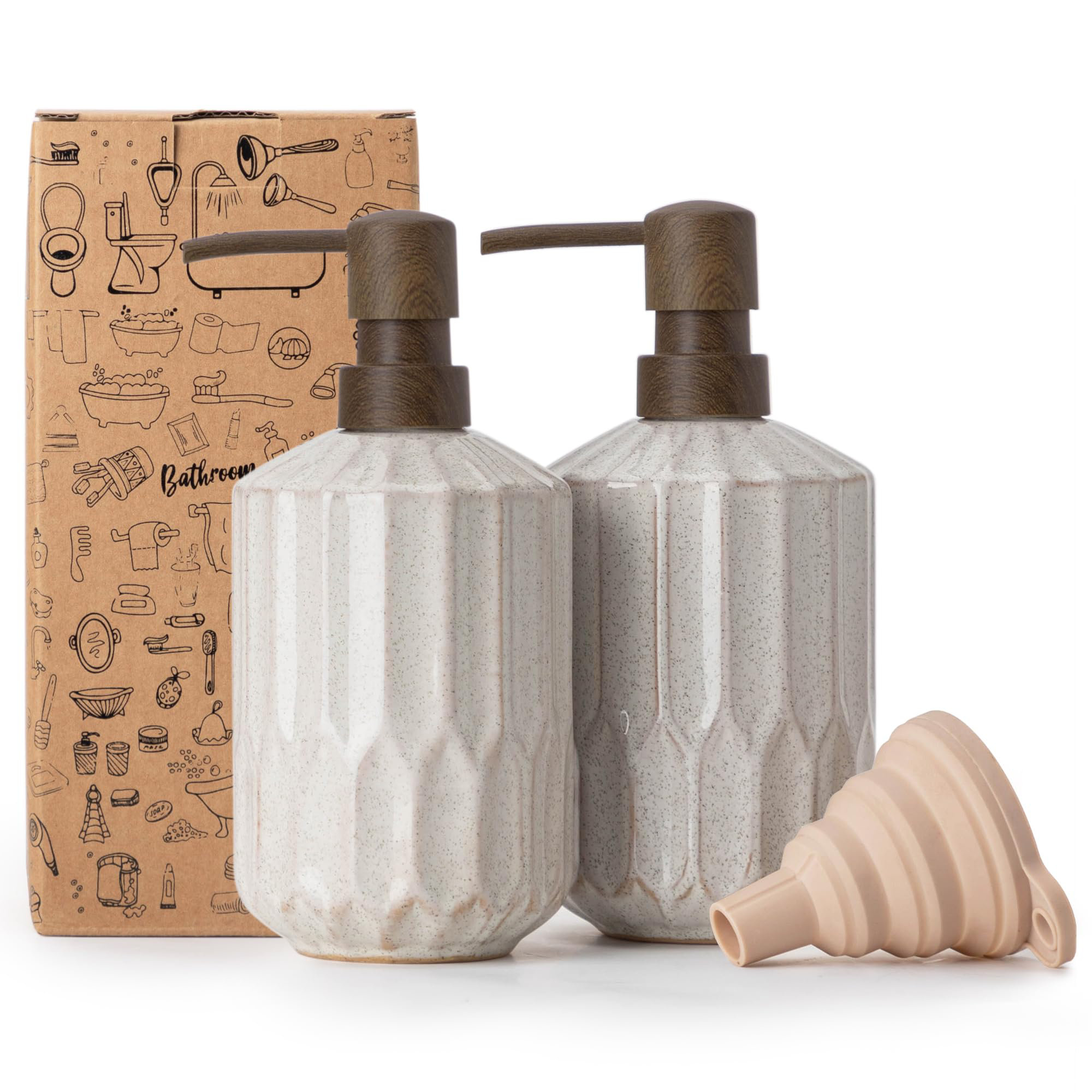 Ophelia & Co. Bathroom Soap Dispenser Set, 16 OZ Ceramic Hand Soap ...
