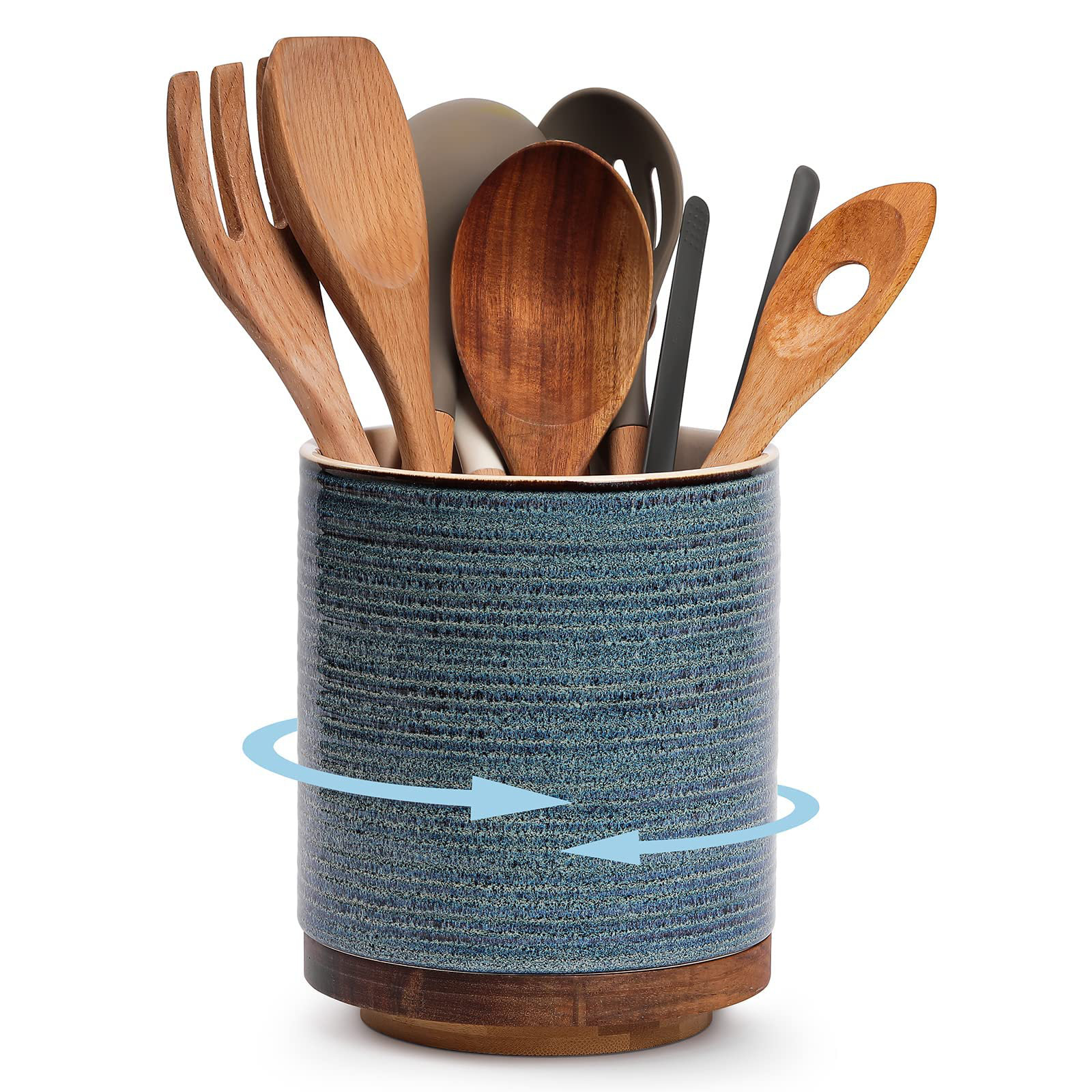 XIXIXIANGRONGAA 360° Rotating Extra Large Cooking Utensil Holder, 7.6 ...