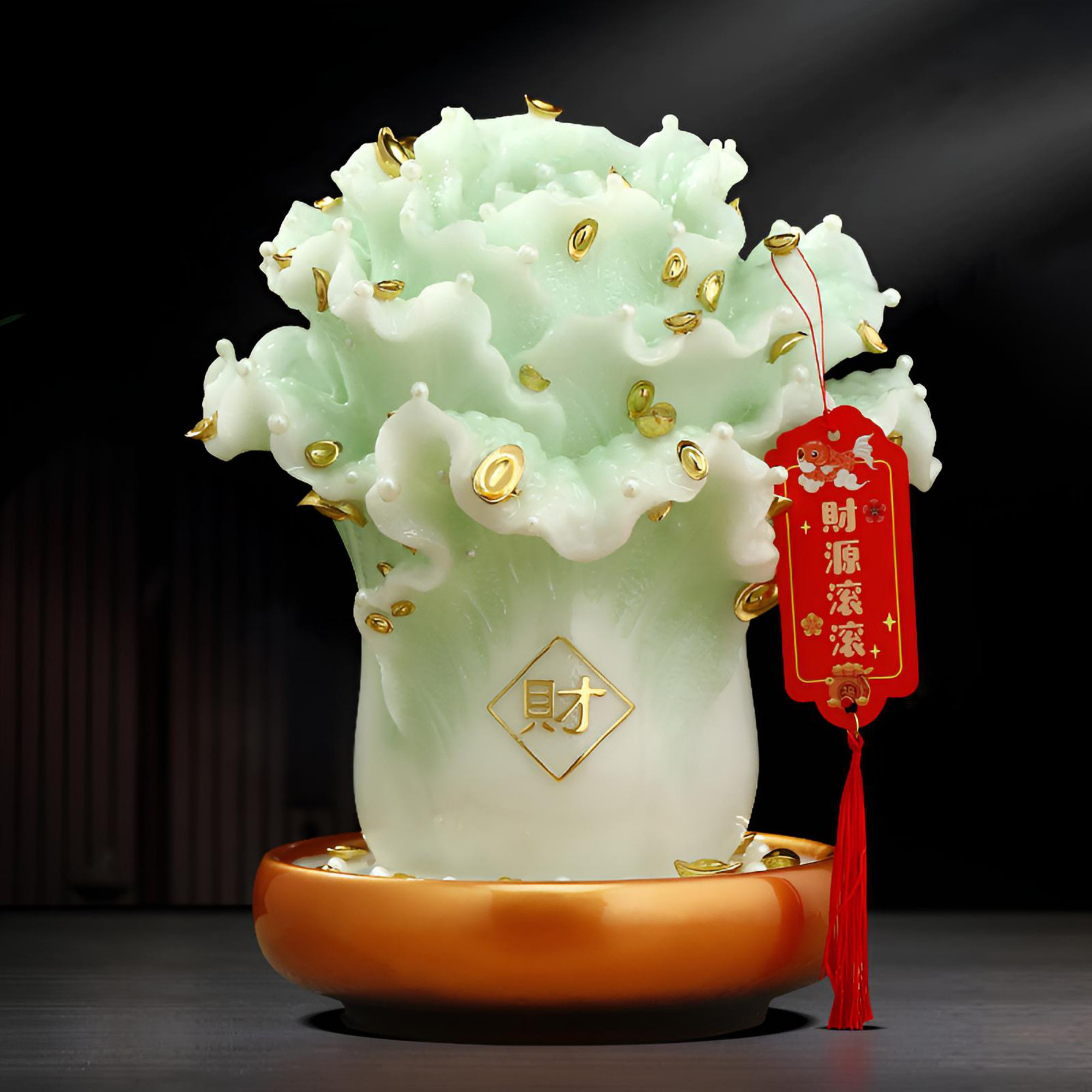 Rosdorf Park "Lucky Jadeite Cabbage Ornament – Wealth-Attracting Home ...