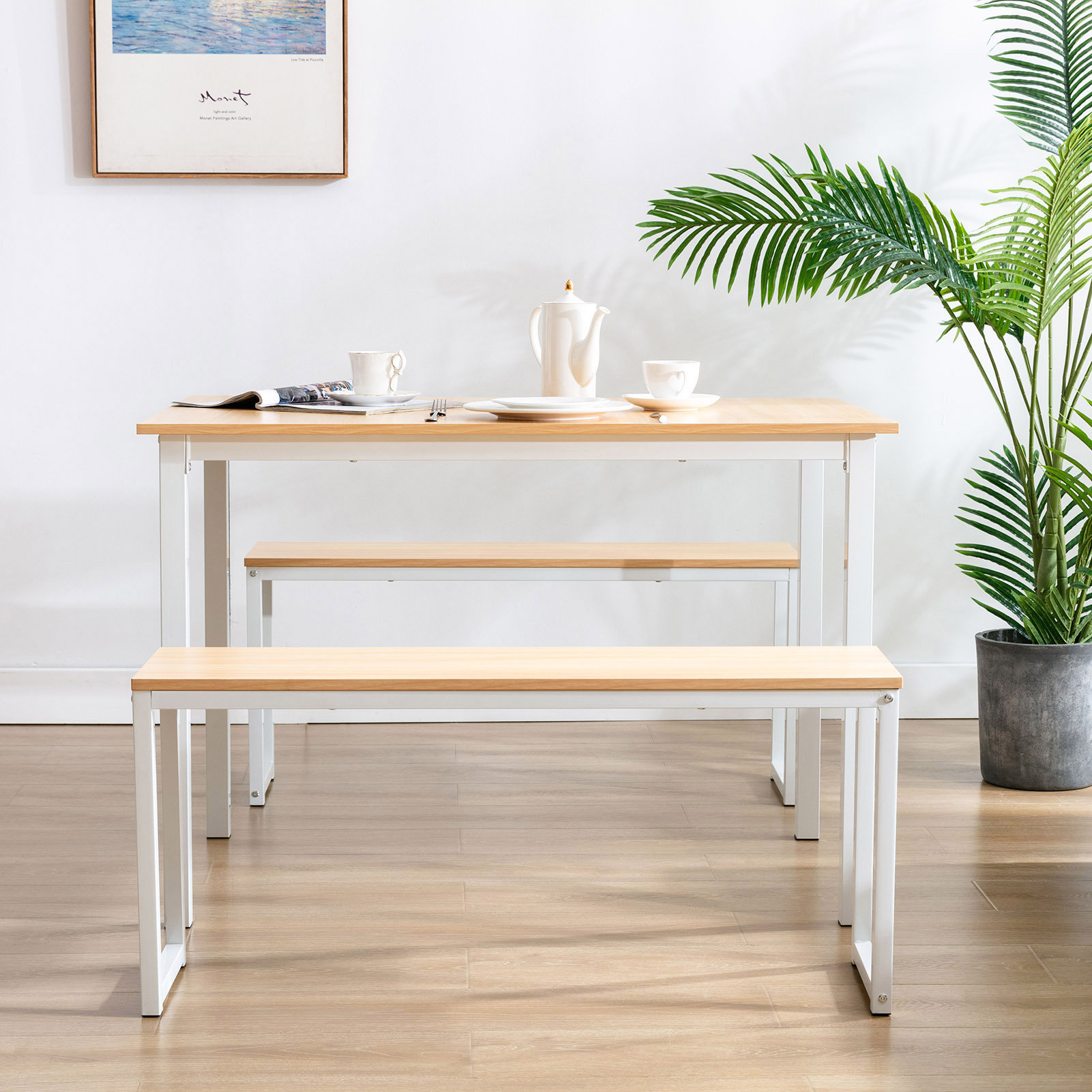 Latitude Run® Dining Table Set With Bench For Small Space, 3 Pieces ...