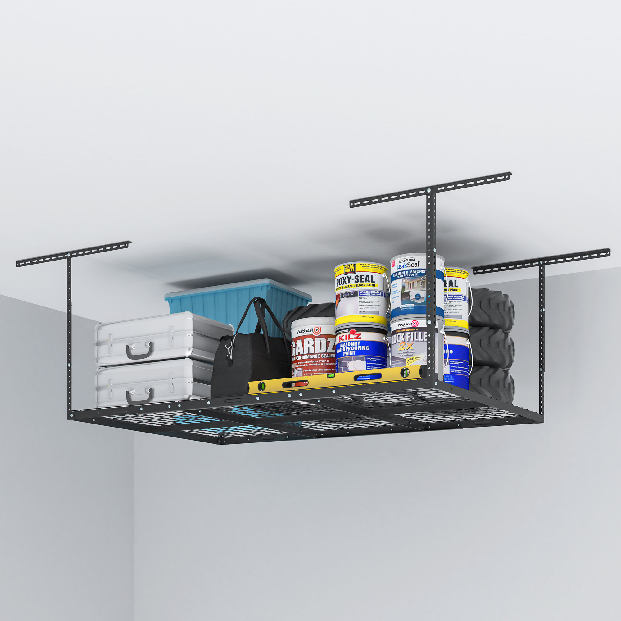 Rebrilliant Maryorie Ceiling Mounted Overhead Steel Garage Storage ...