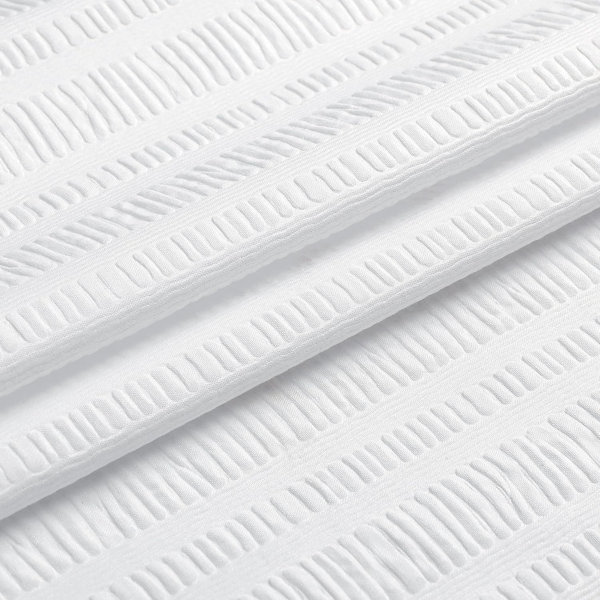 Latitude Run® Moga White Extra Long Shower Curtain 72 X 84, 3D Embossed ...