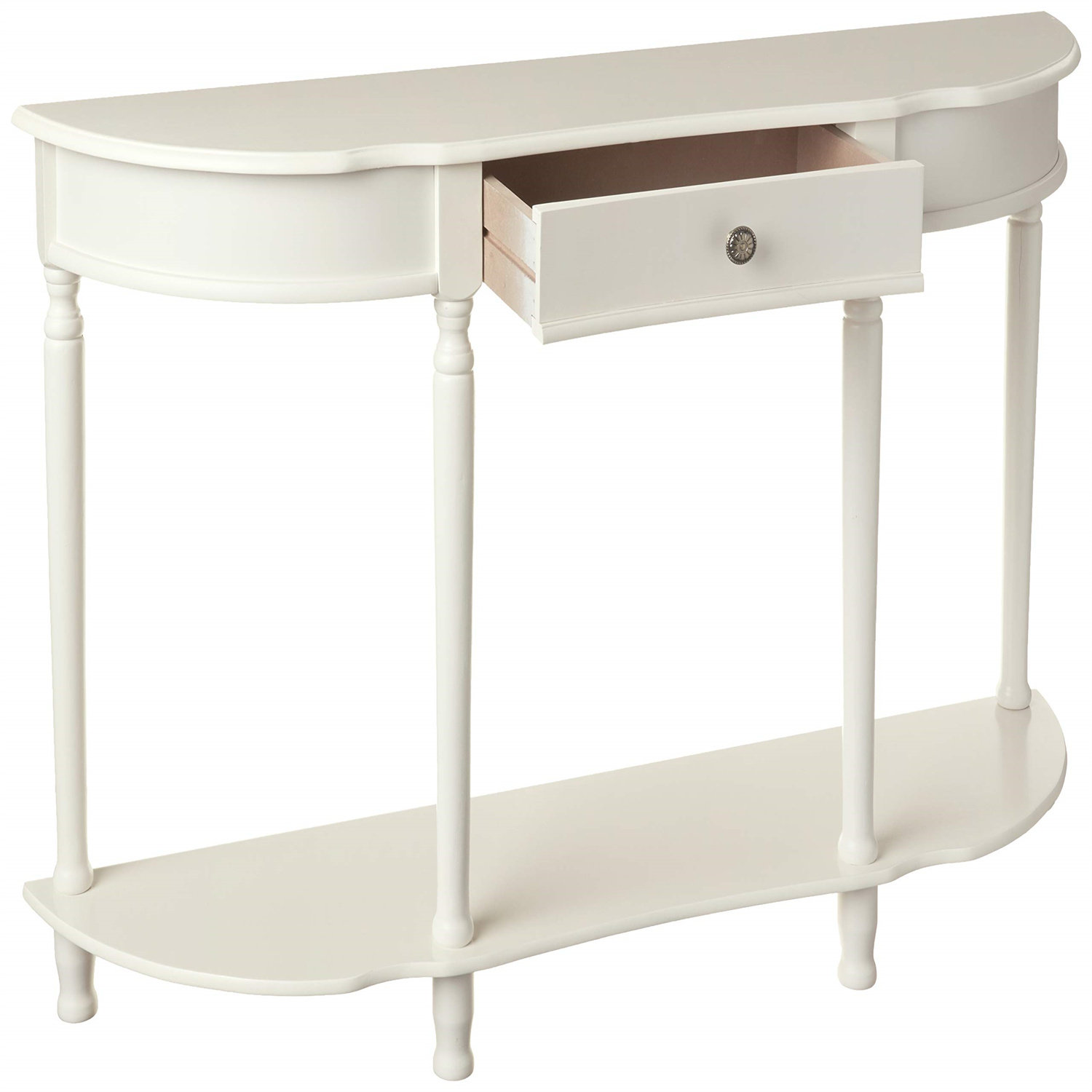 Darby Home Co Modern White Console Table Set - End Table With Drawer ...