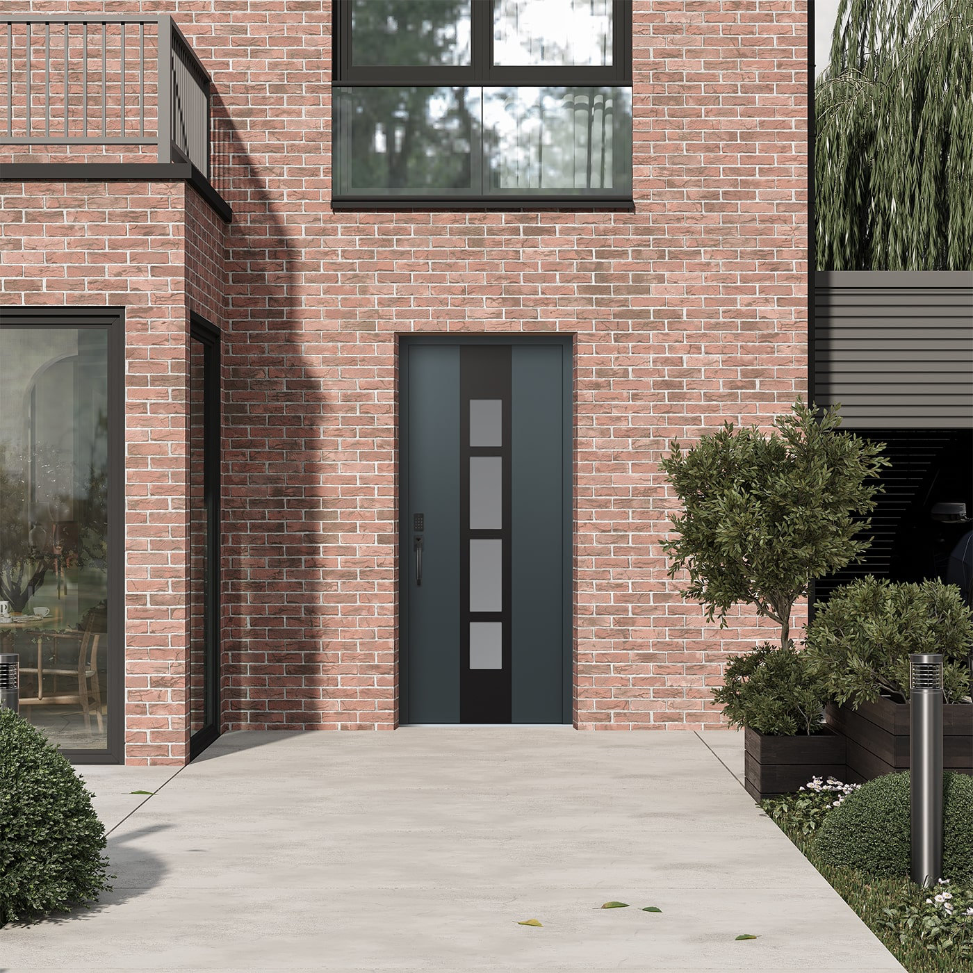 Belldinni Diamond A10 Panel Black Steel Prehung Front Entry Door ...