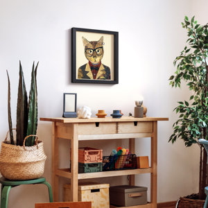 Latitude Run® 'Funky Cat 2' Graphic Art Print | Wayfair