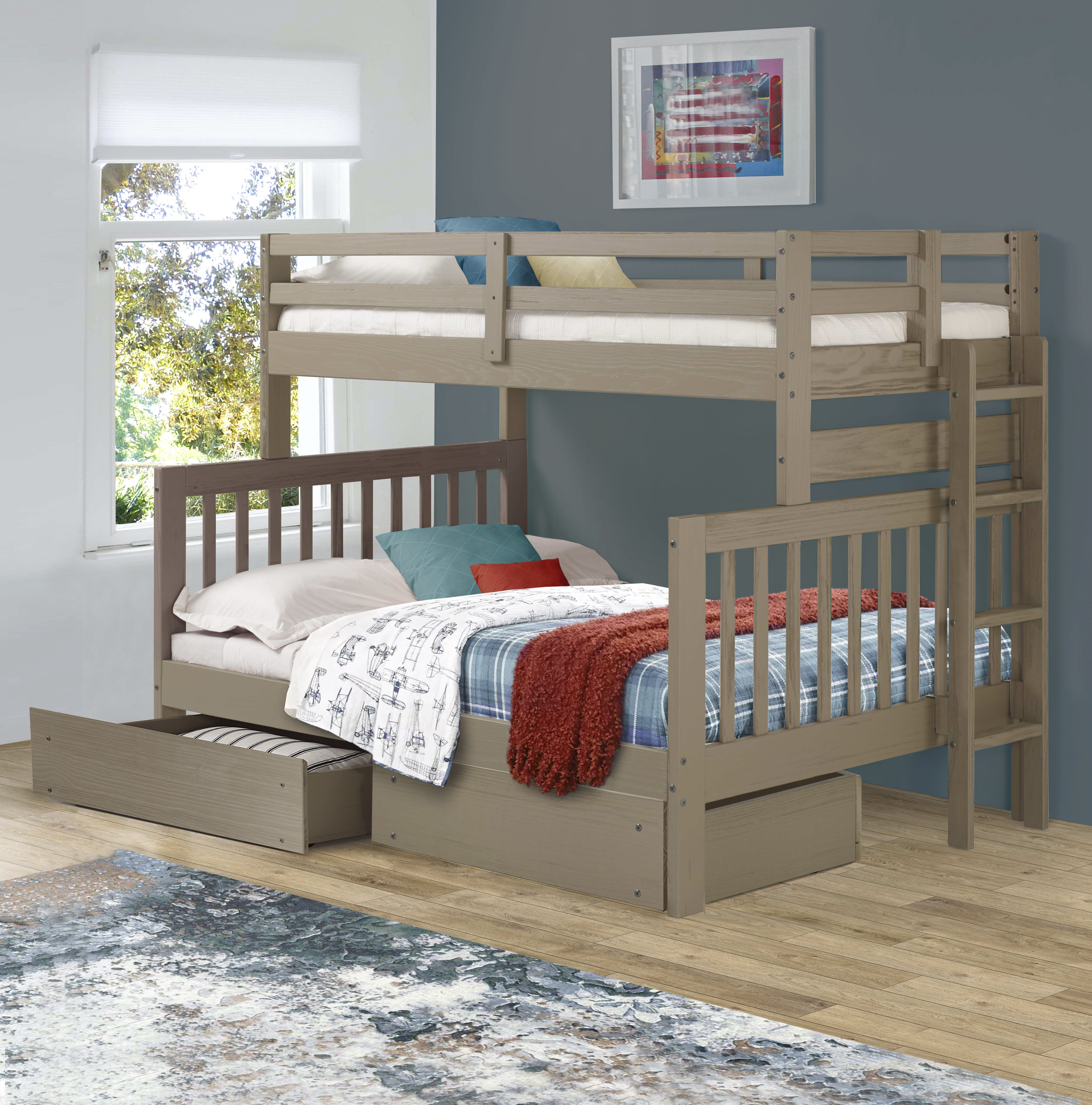 Redwood Rover Acadia Twin Over Full Bunk Bed with 2 Drawers - Wayfair ...