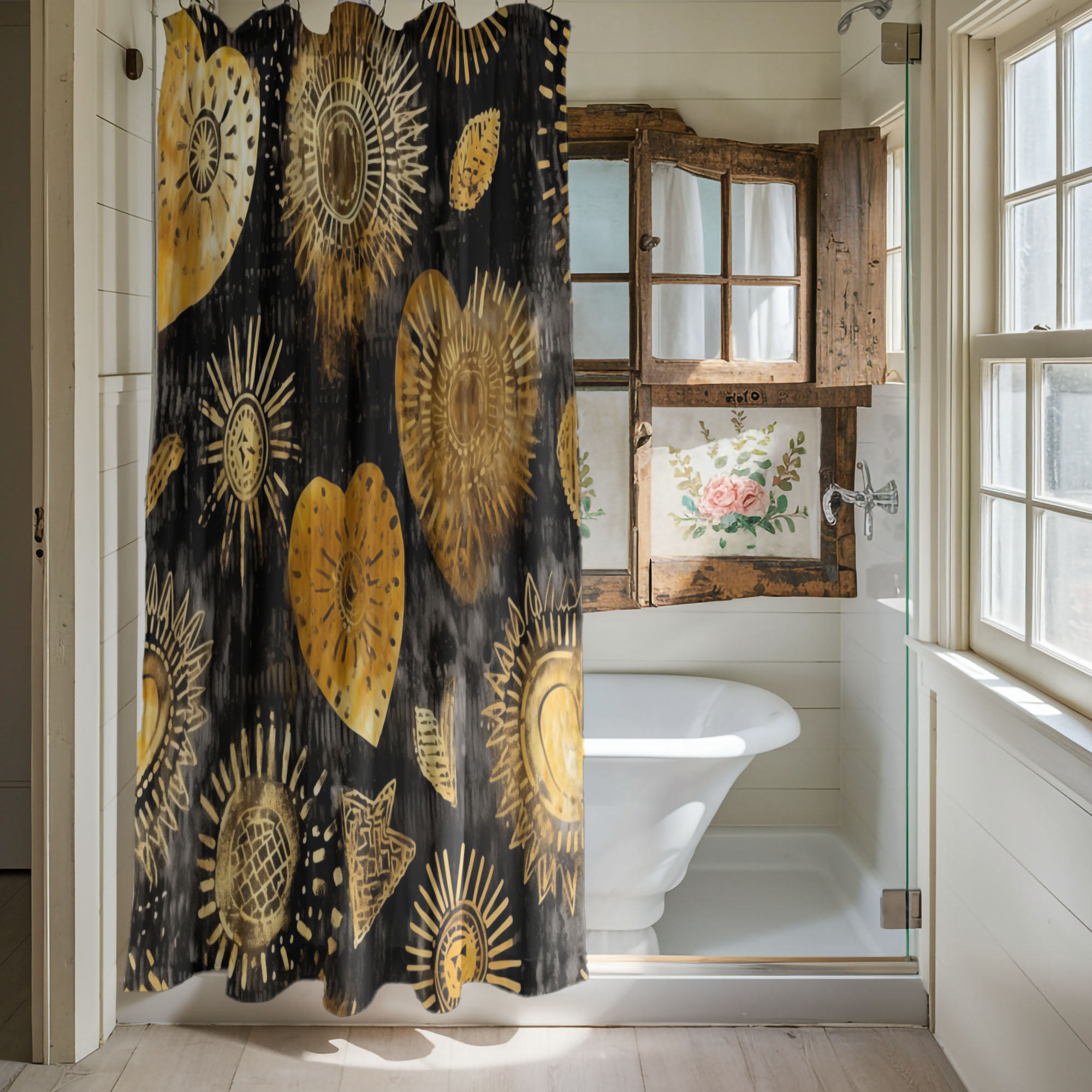 East Urban Home Opulent Hearts - Premium Shower Curtain | Wayfair